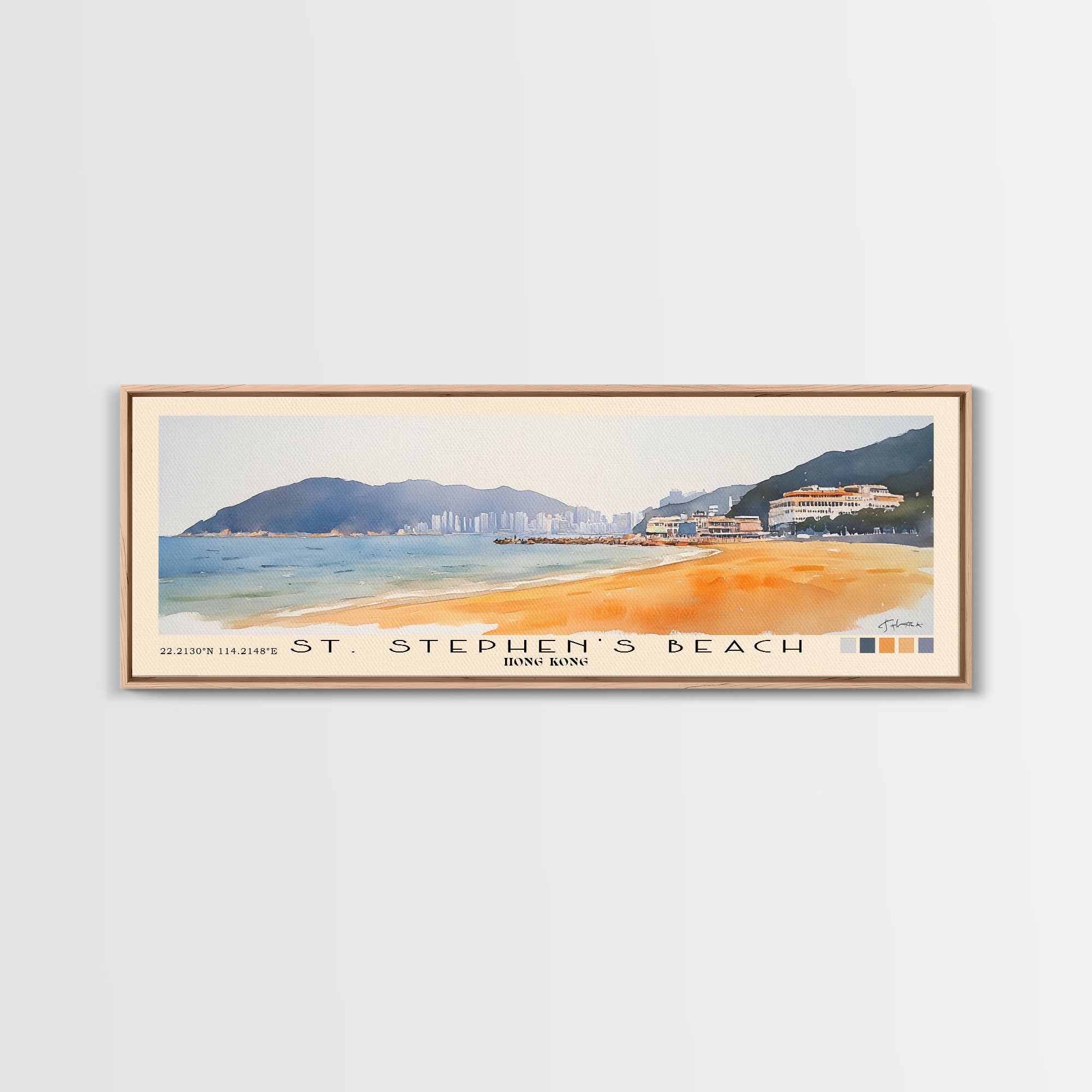 St. Stephen's Beach, Hong Kong Watercolor Print, Vacation Gift, Hong K ...