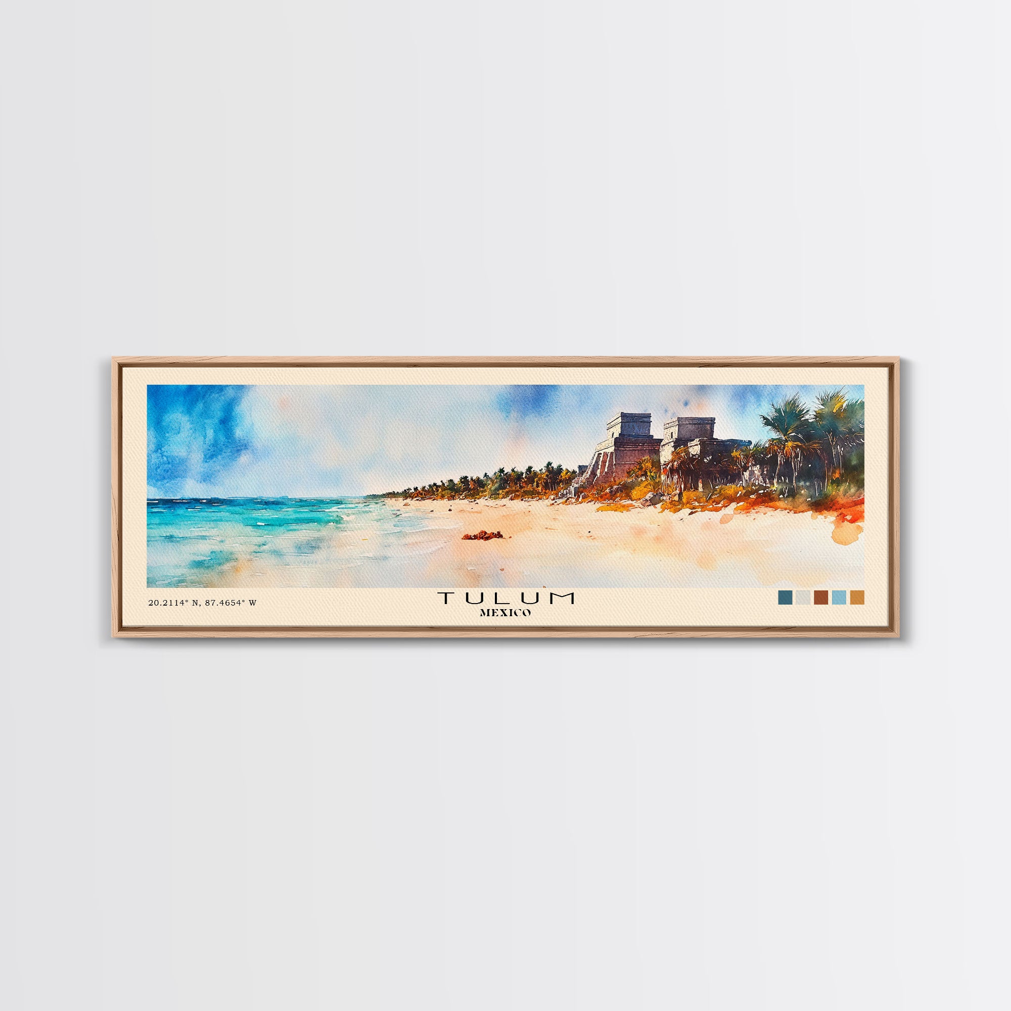 Tulum, Mexico Watercolor Print, Vacation Gift, Mexico Wall Art, Beach ...