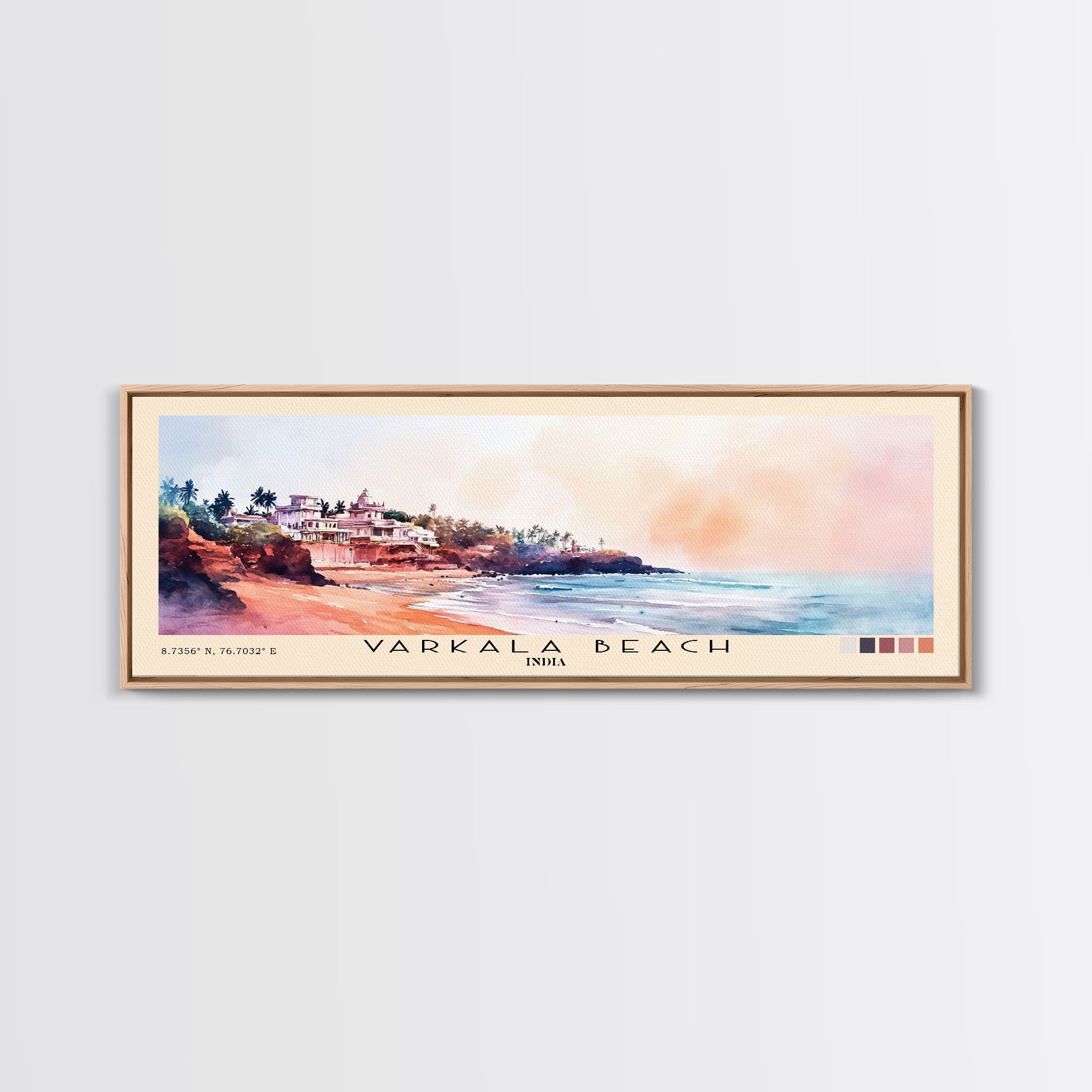 Varkala Beach, India Watercolor Print, Vacation Gift, India Wall Art ...