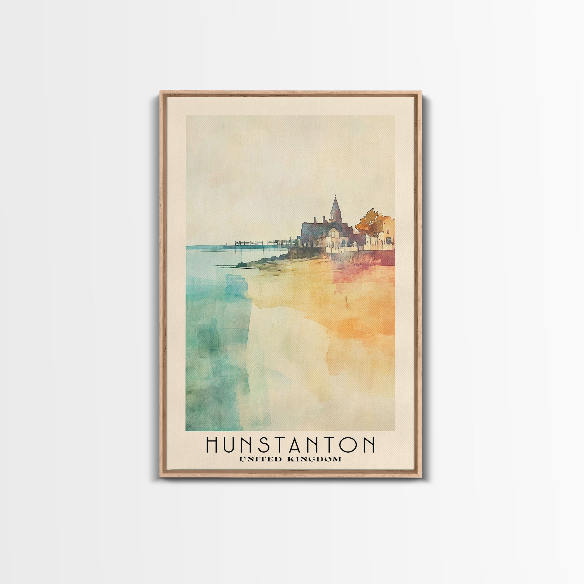Hunstanton, United Kingdom Watercolor Print, Vacation Gift, United Kin ...