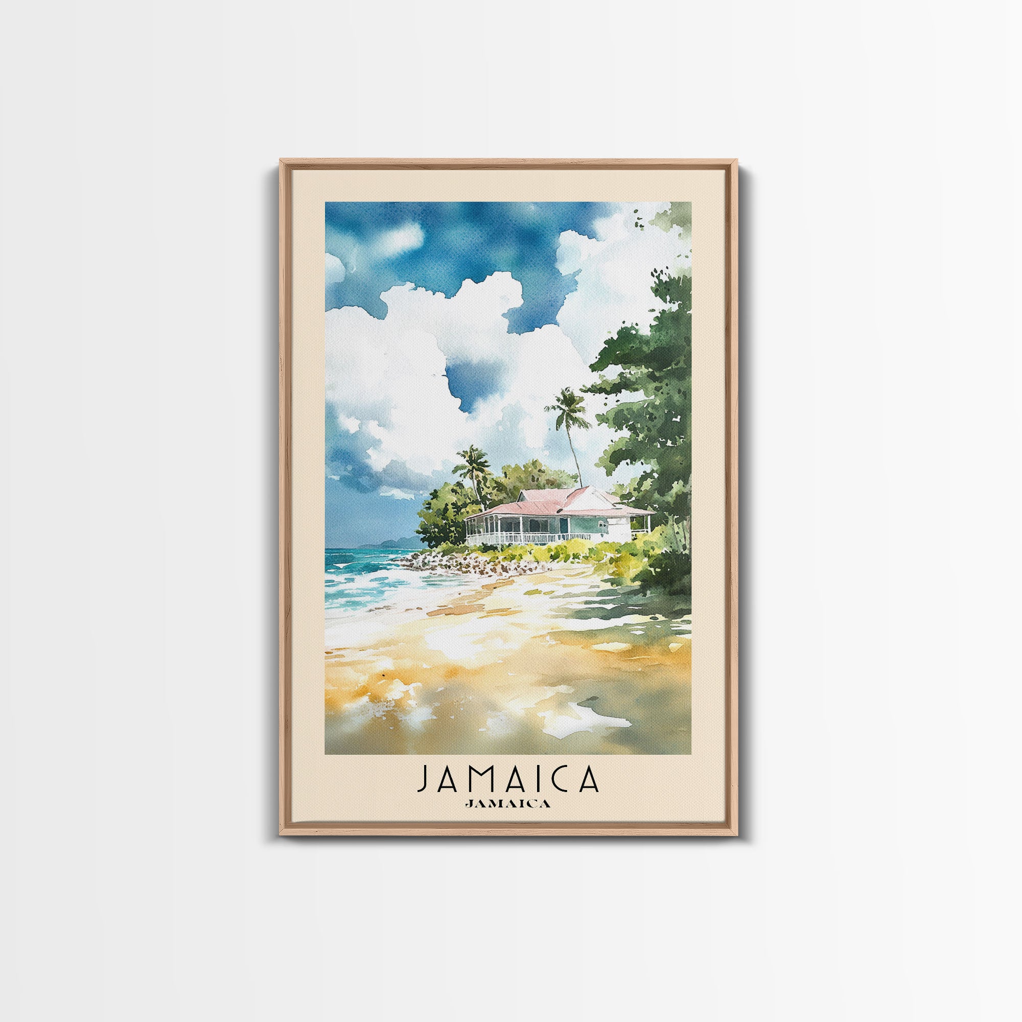 Jamaica, Jamaica Watercolor Beach Print, Vacation Gift, Jamaica Wall A ...