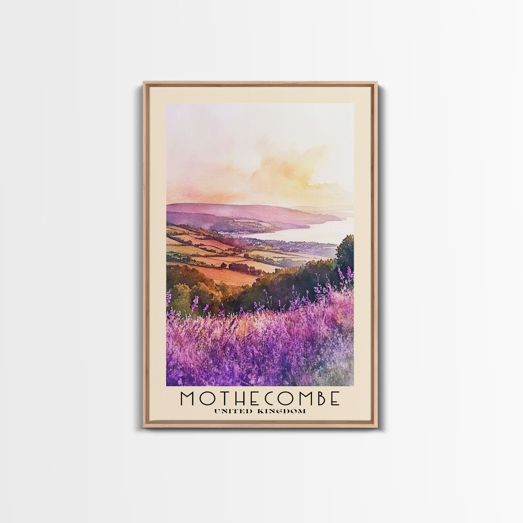 Mothecombe, United Kingdom Watercolor Print, Vacation Gift, United Kin ...