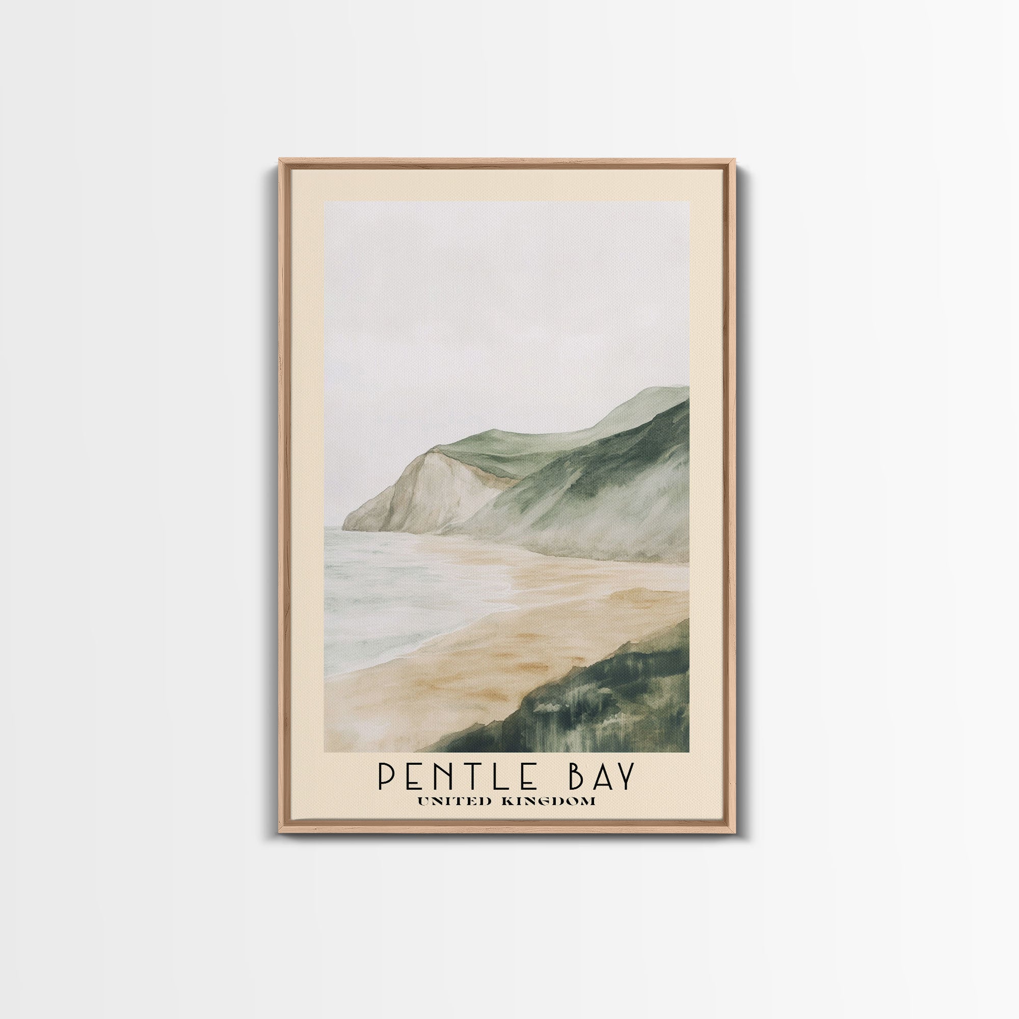 Pentle Bay, United Kingdom Watercolor Beach Print, Vacation Gift, Unit ...
