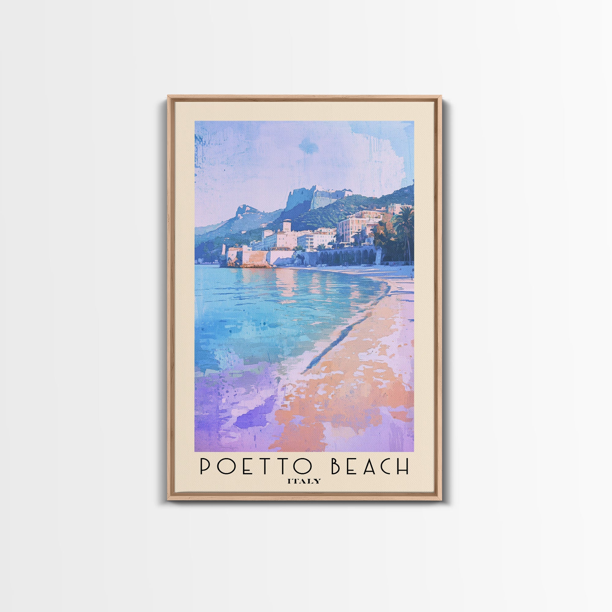 Poetto Beach, Italy Watercolor Beach Print, Vacation Gift, Italy Wall ...