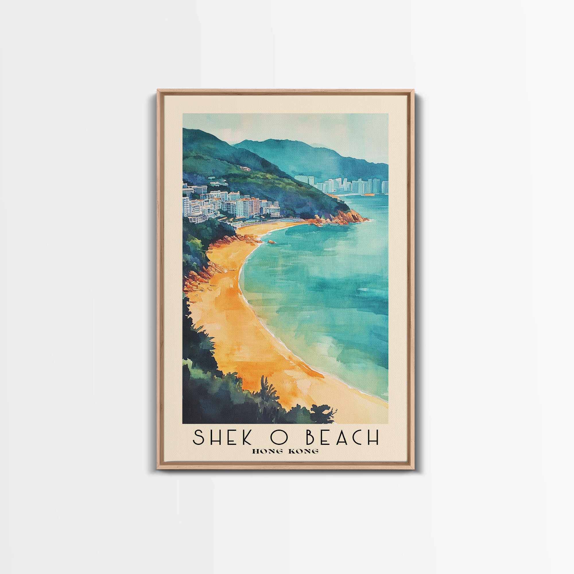 Shek O Beach, Hong Kong Watercolor Print, Vacation Gift, Hong Kong Wal ...