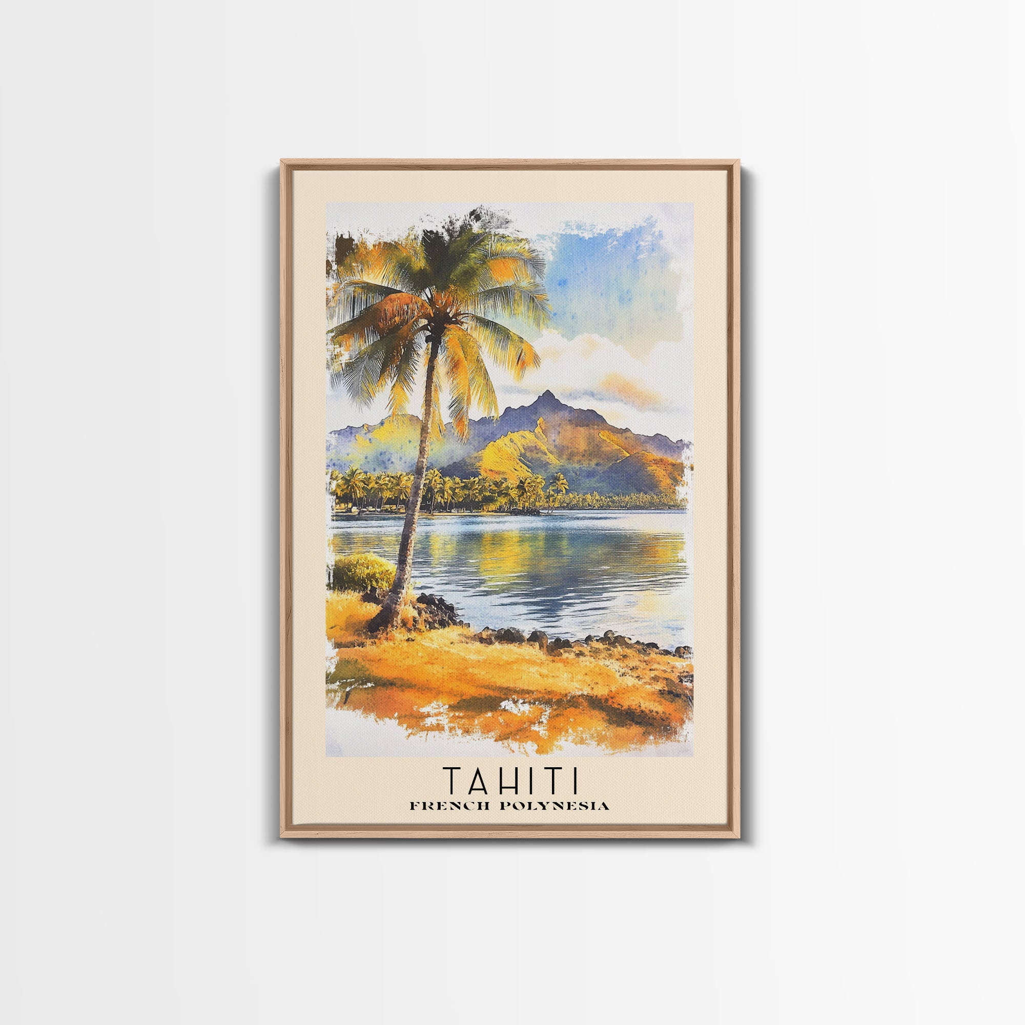 Tahiti, French Polynesia Watercolor Print, Vacation Gift, French Polyn ...