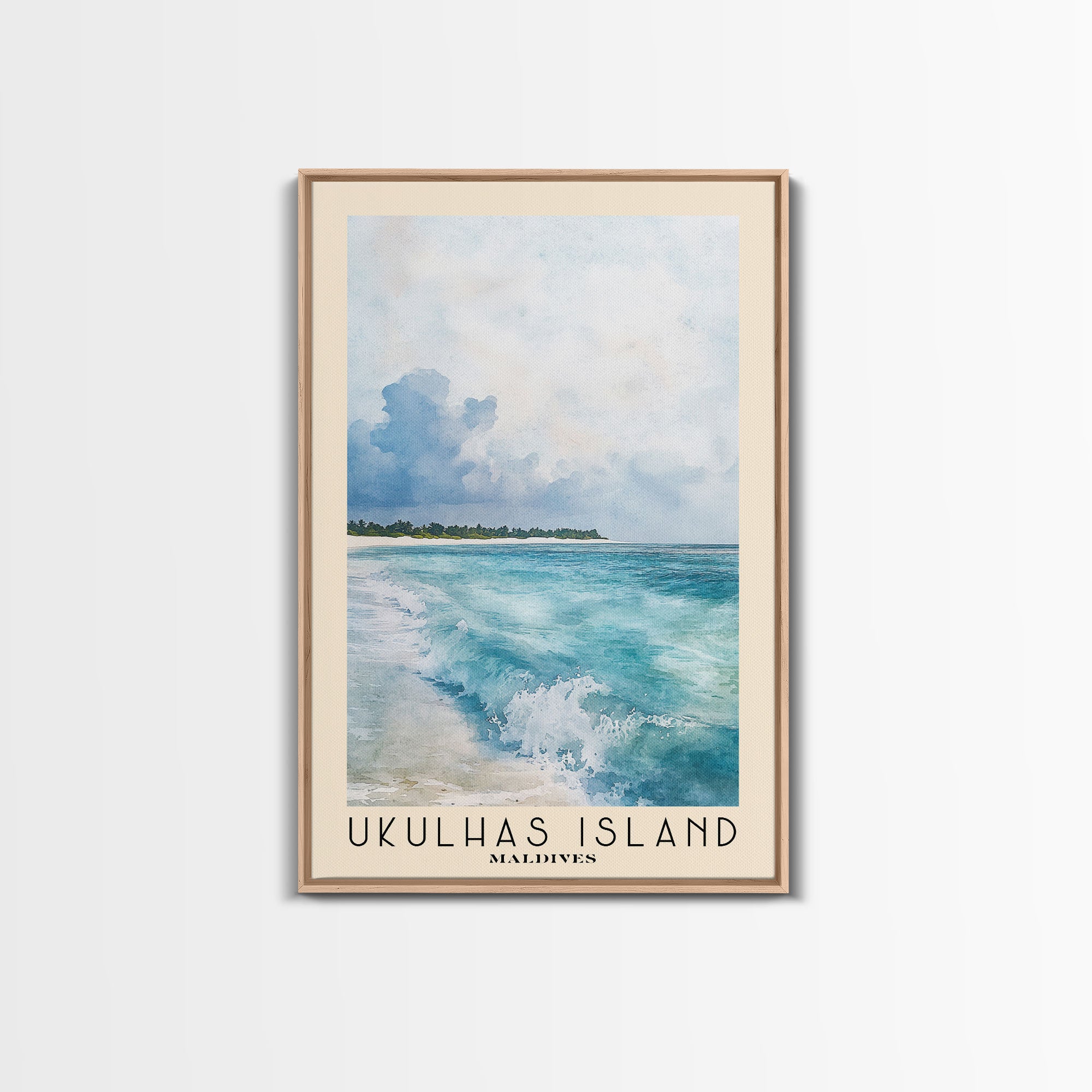 Ukulhas Island, Maldives Watercolor Print, Vacation Gift, Maldives Wal ...