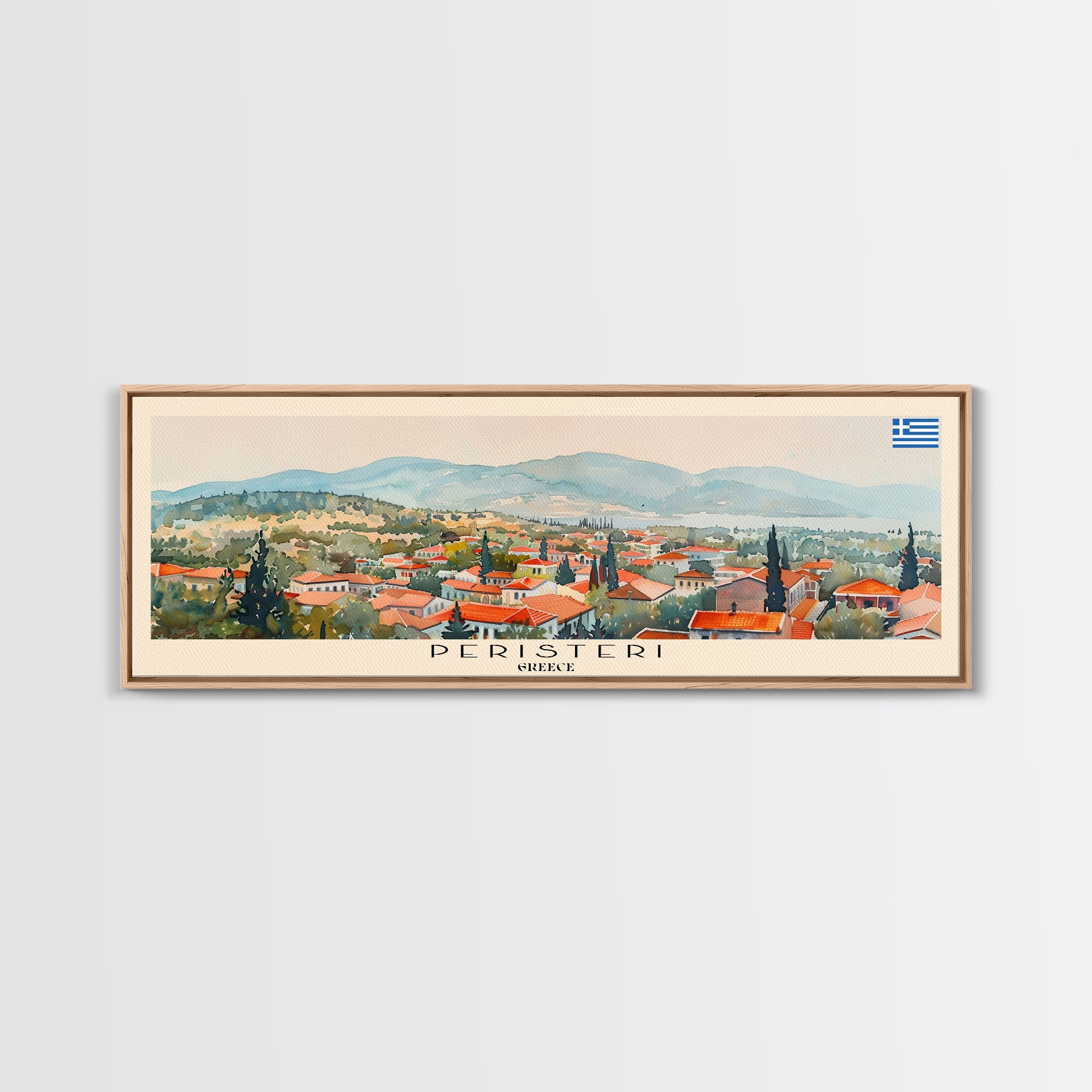 Peristeri Greece Travel Print Wall Art, Panoramic City Art, Travel Art ...