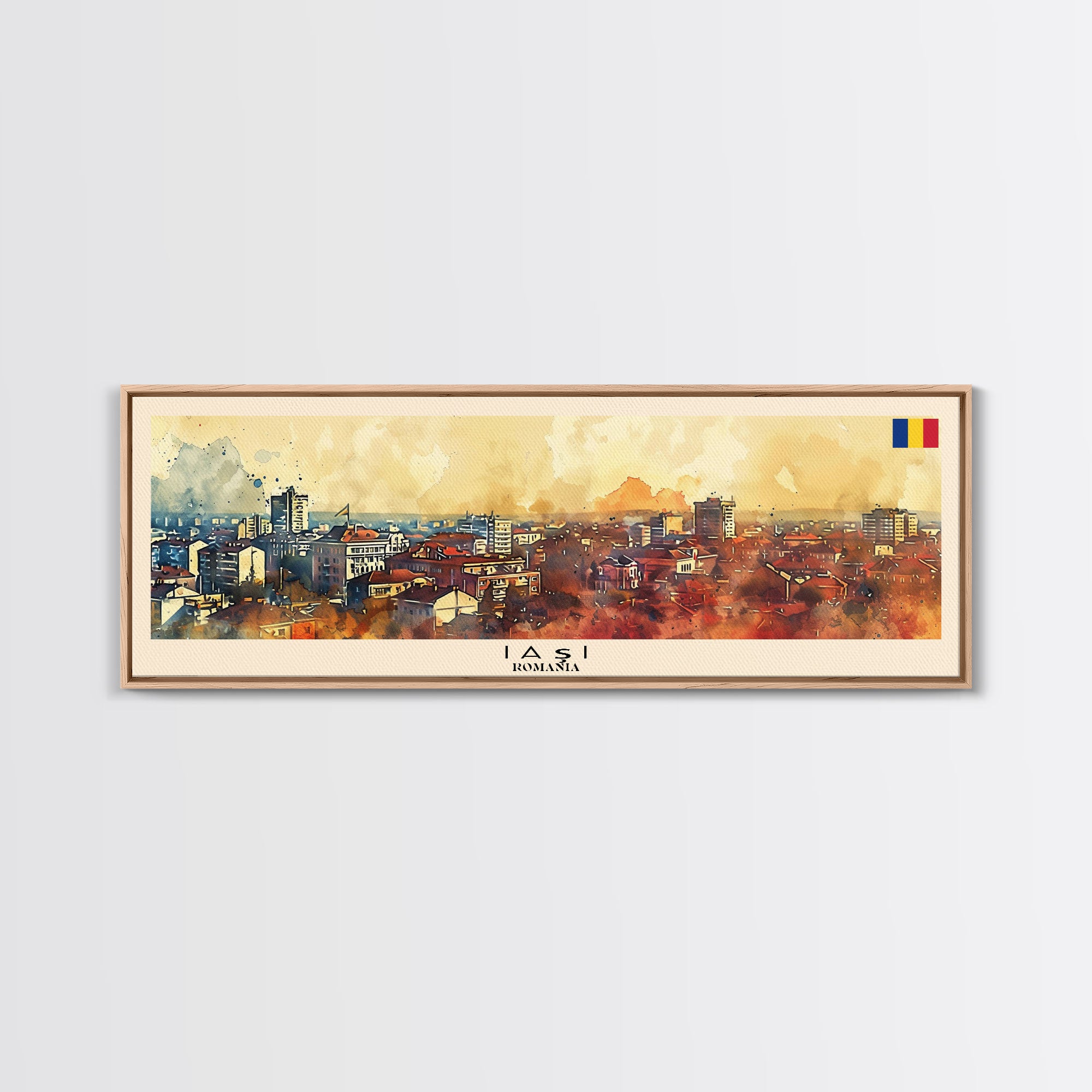 Lasi Romania Wall Art, Panoramic Travel Poster, Panoramic Framed Canva ...