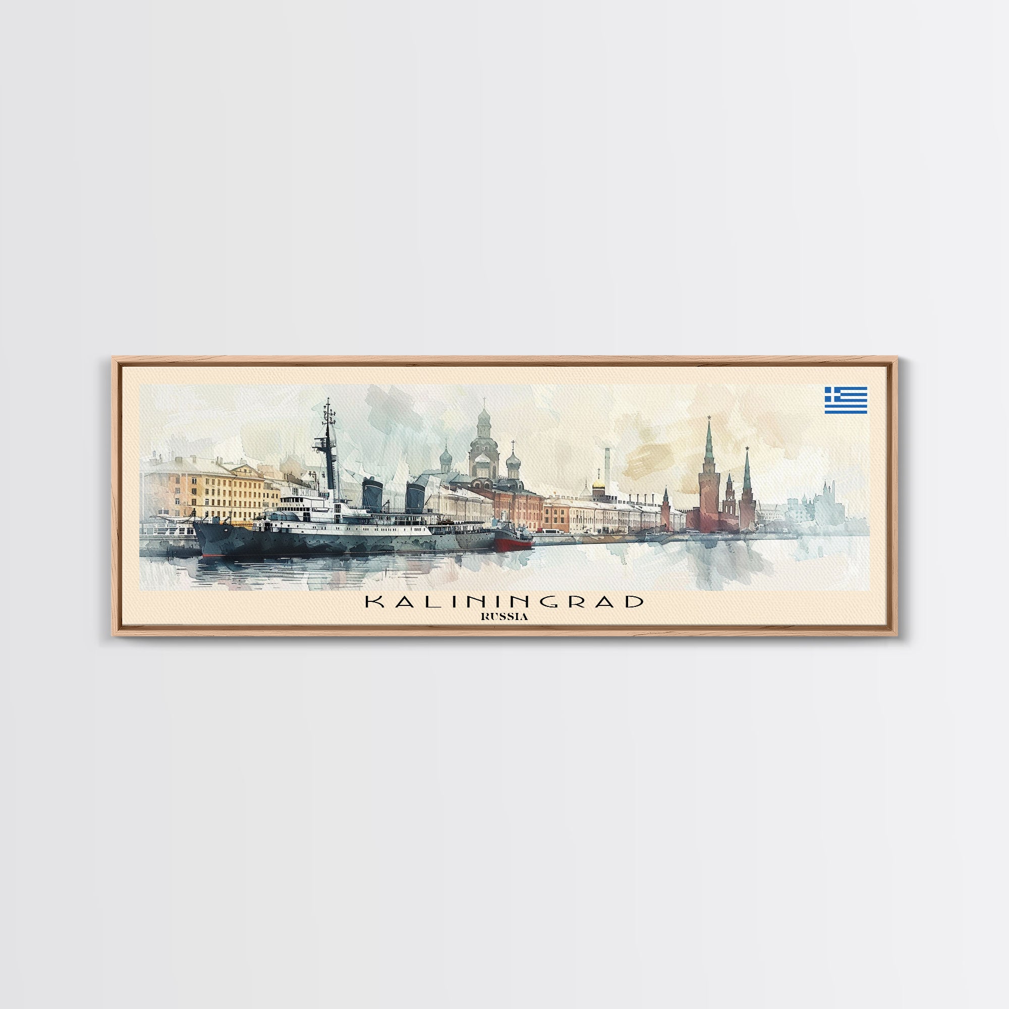 Kaliningrad Russia Travel Print Wall Art, Panoramic City Art, Travel A ...