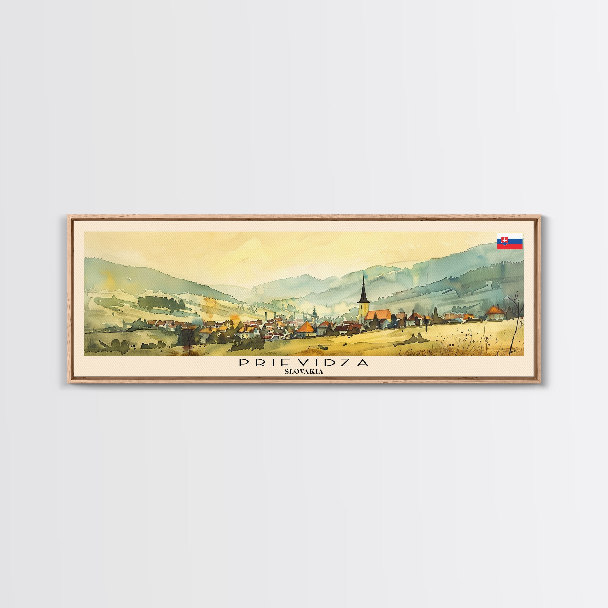 Prievidza Slovakia Travel Print Wall Art, Panoramic City Art, Travel A ...
