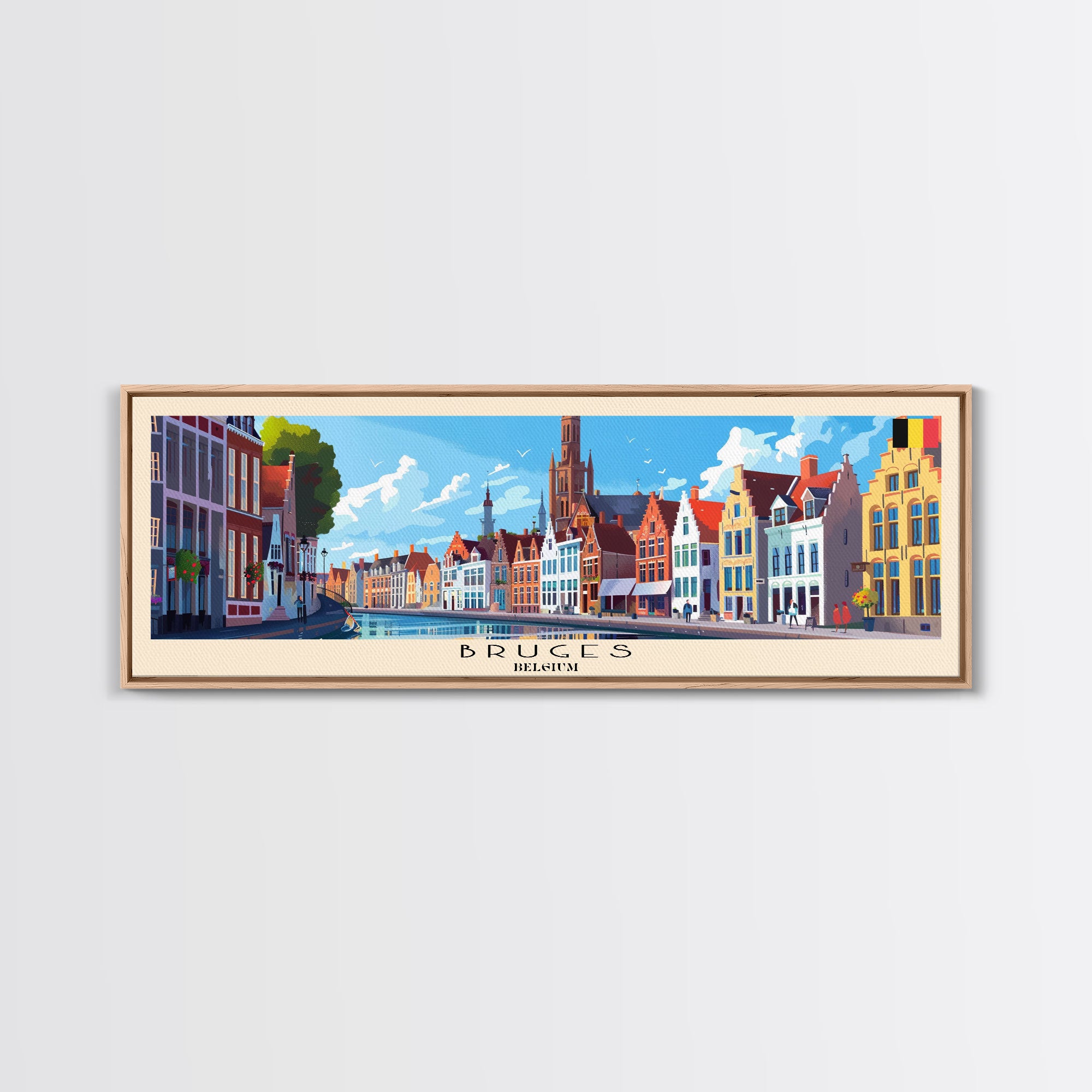 Bruges Belgium Travel Art, City Art, Framed Canvas Print or Metal Wall ...