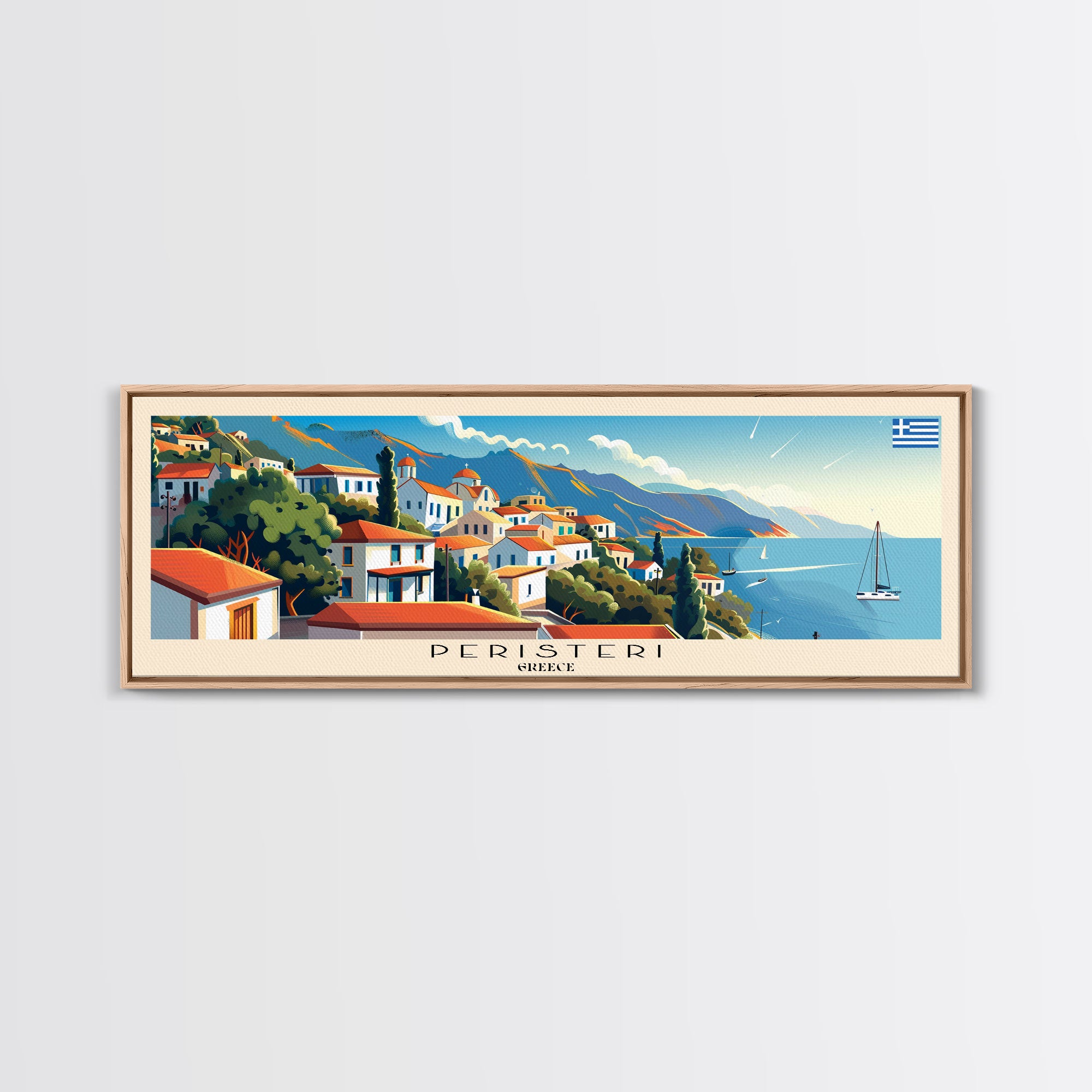 Peristeri Greece Travel Print Wall Art, Panoramic City Art, Travel Art ...