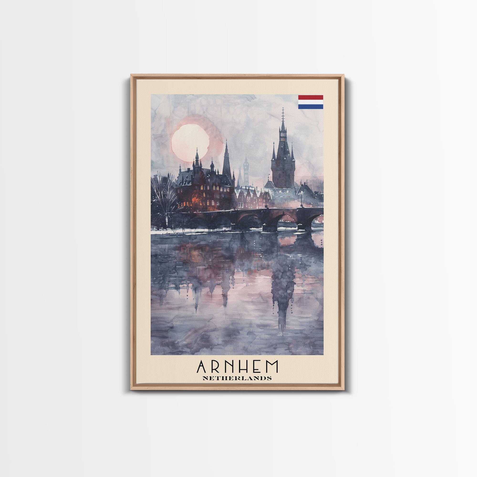 Arnhem Netherlands Travel Poster Framed Canvas Print, Wall Art, Home D ...