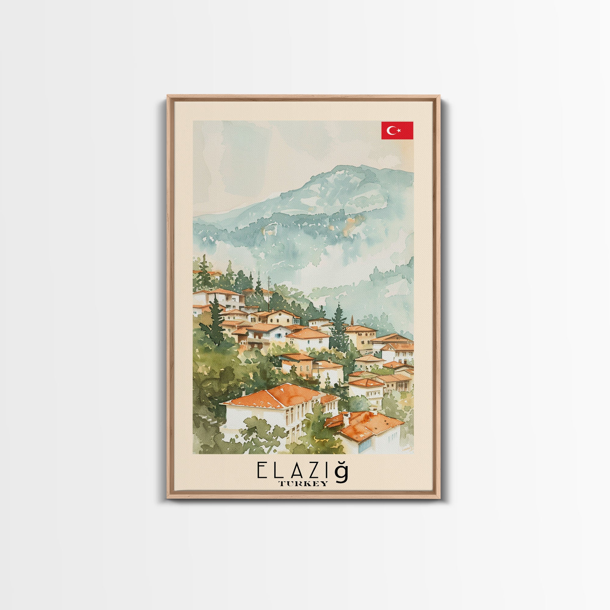 Serene Elazığ, Turkey Framed Canvas Print. Picturesque Wall Art for Li ...