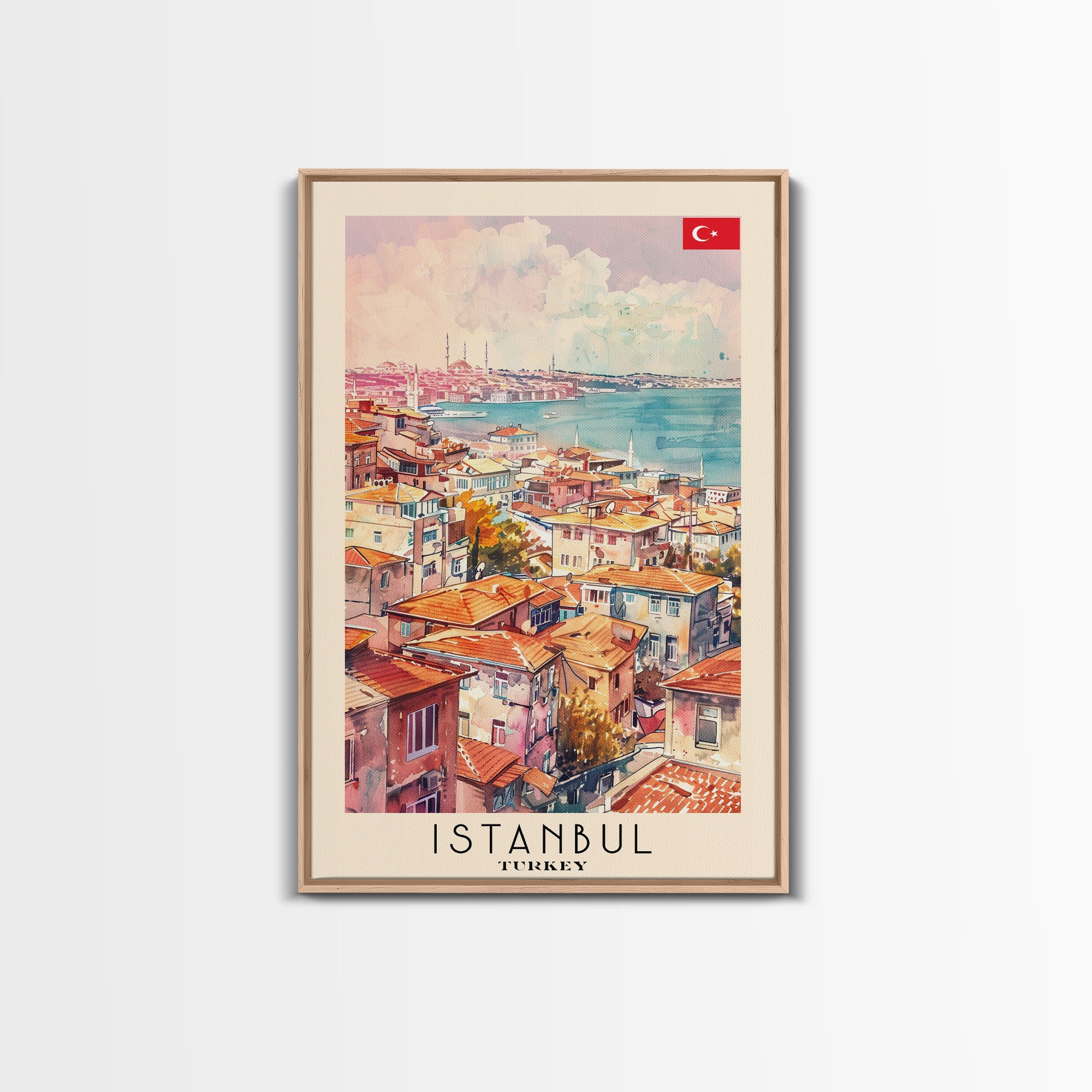 Istanbul Turkey Bosphorus Art Print, Beautiful Canvas Print for Home D ...