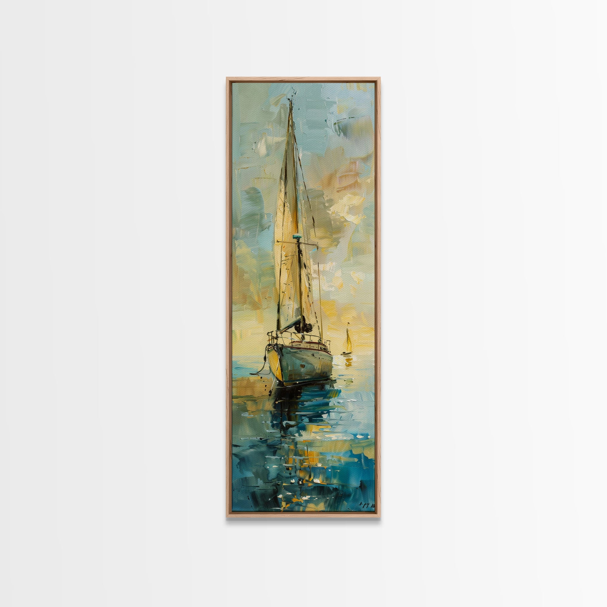 Framed Sailboat Canvas Art Print Framed, Sailboat Painting, Nautical W ...