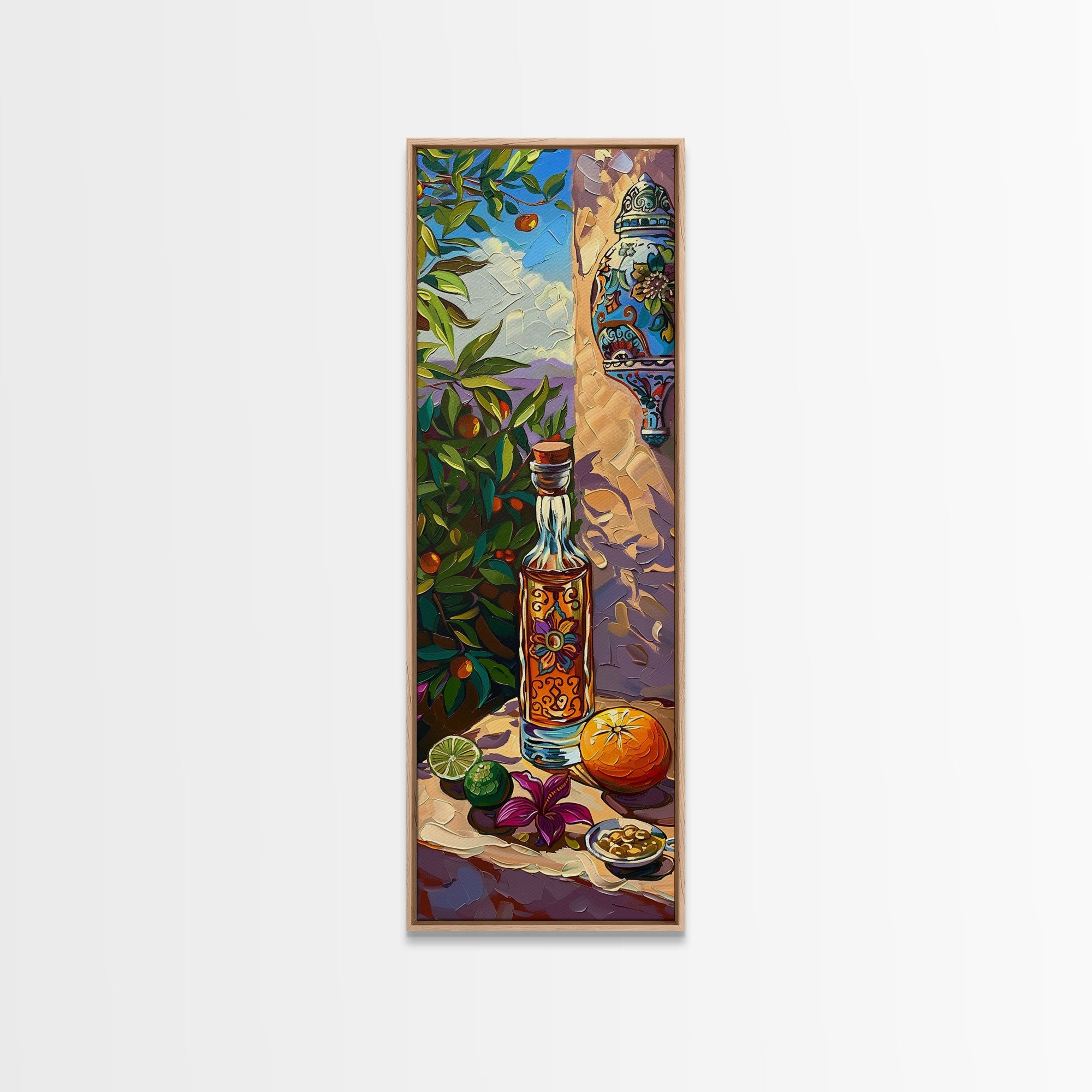 Rustic Mediterranean Still Life Canvas Art for Kitchen, Gouache Style ...