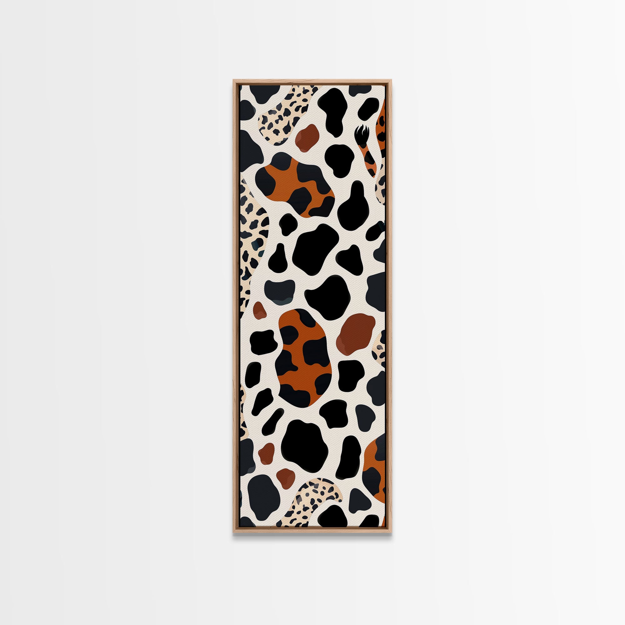 Retro Cheetah Print Wall Art Framed Canvas Print, MCM Style Art, Retro ...