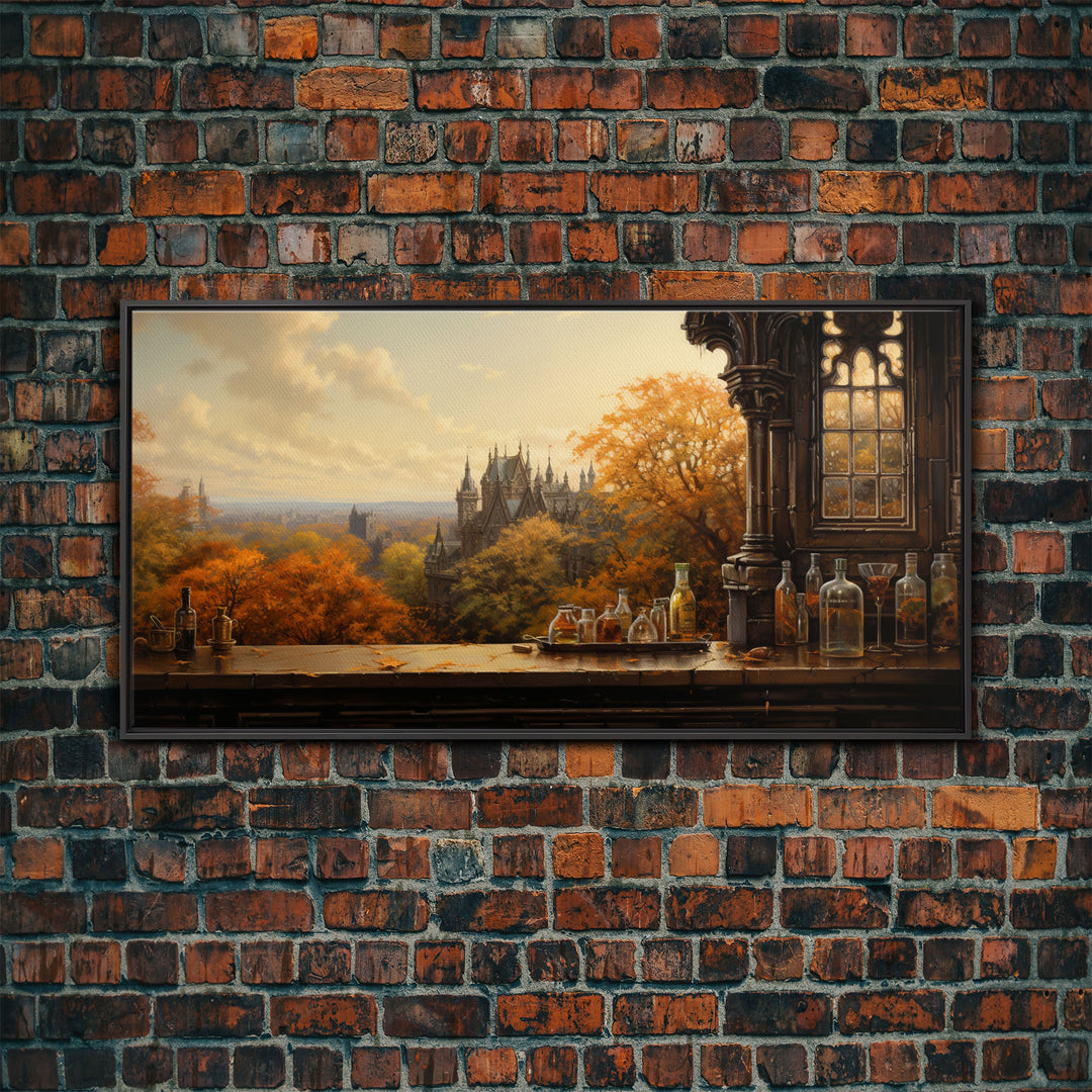 Old Timey Western Bar, Oil Painting Of A Vintage Bar Overlooking A Vic ...