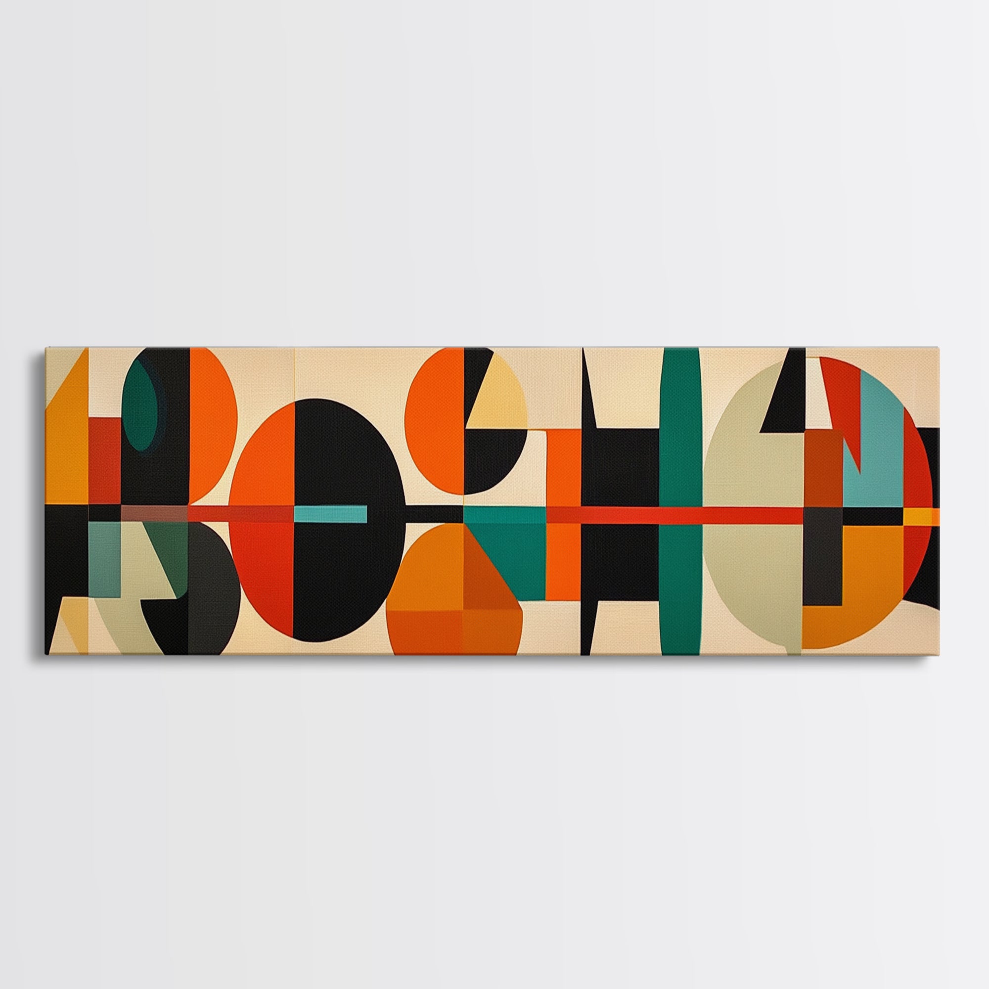 Mid-Century Modern Abstract Geometric Pattern Wall Art, Canvas Print ...