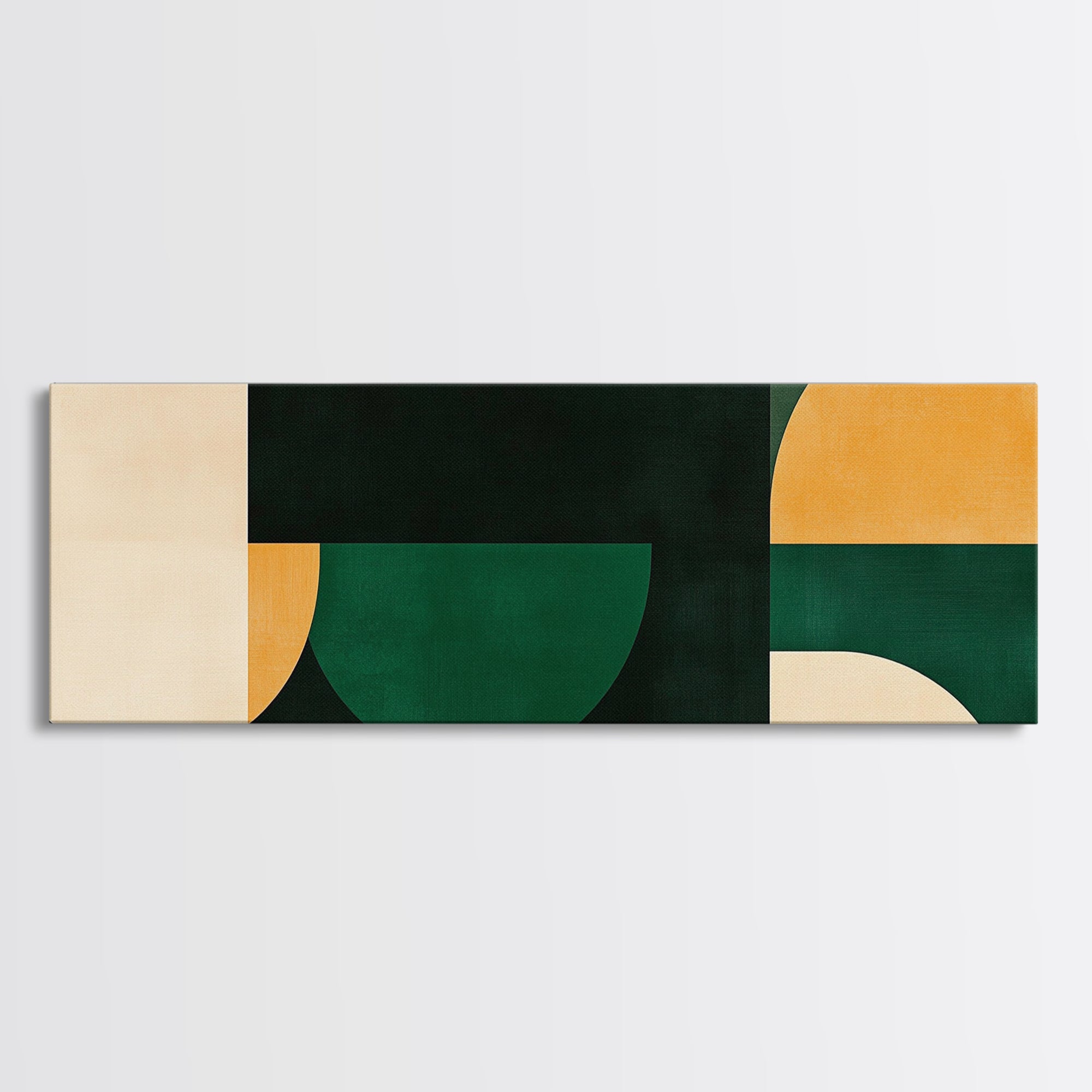 Squares and Circles, Geometric Pattern MCM Wall Art, Panoramic Framed ...