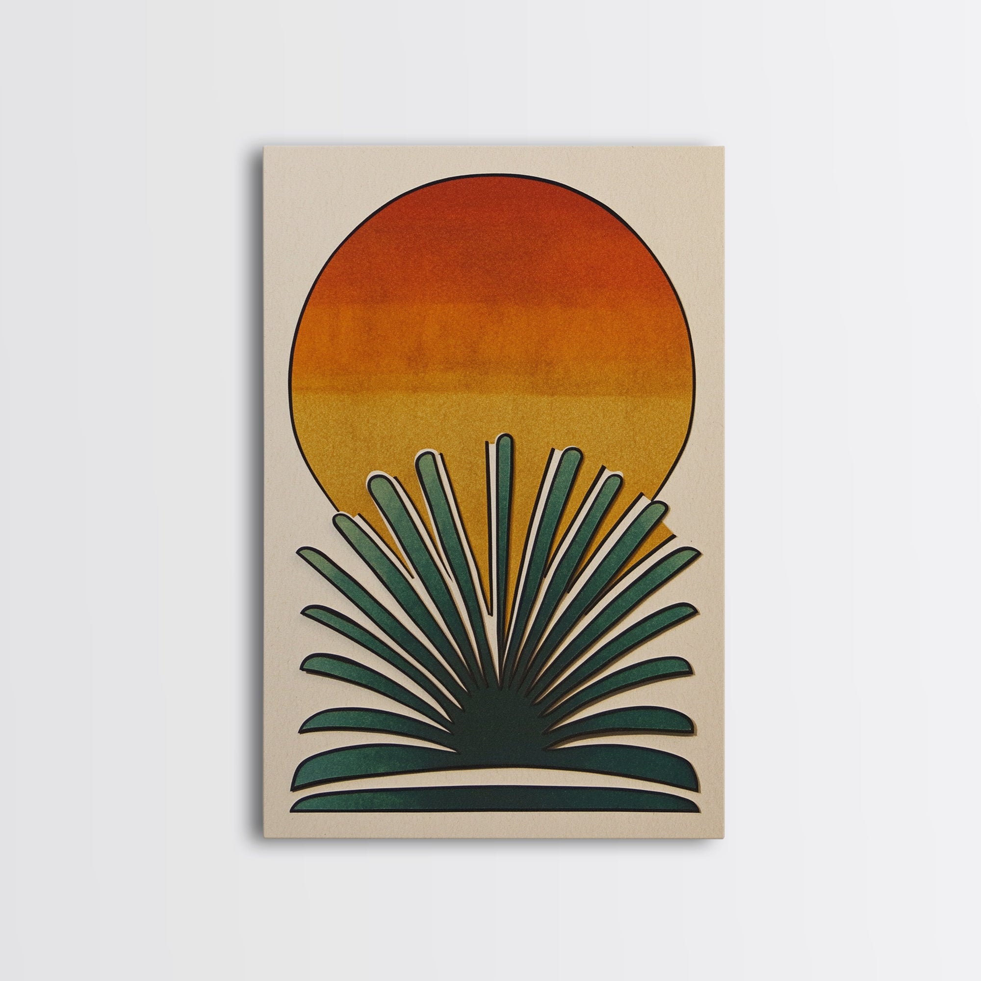Art Deco Sunset Boho Style, Canvas Print, Sunset Framed Wall Hanging ...
