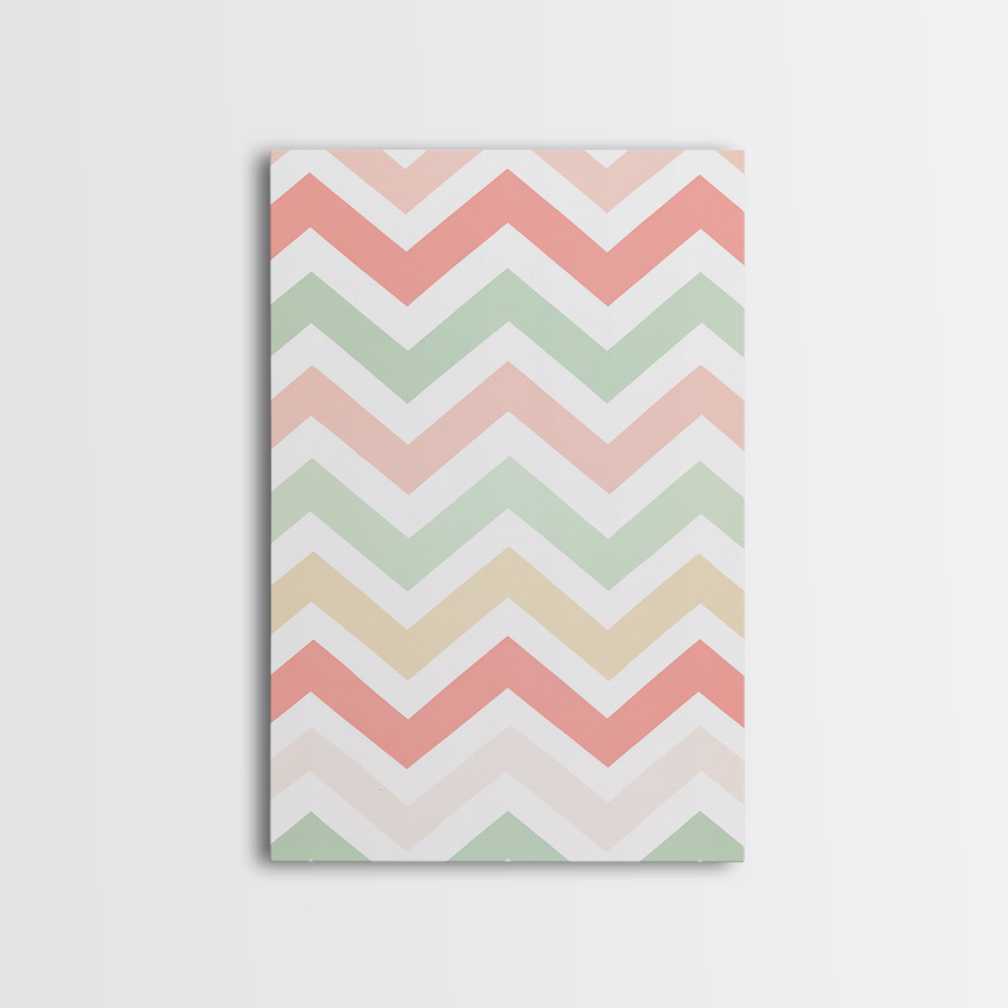 Chevron Zig Zag Pastel Wall Art, Geometric Wood Framed Wall Art, Decor ...