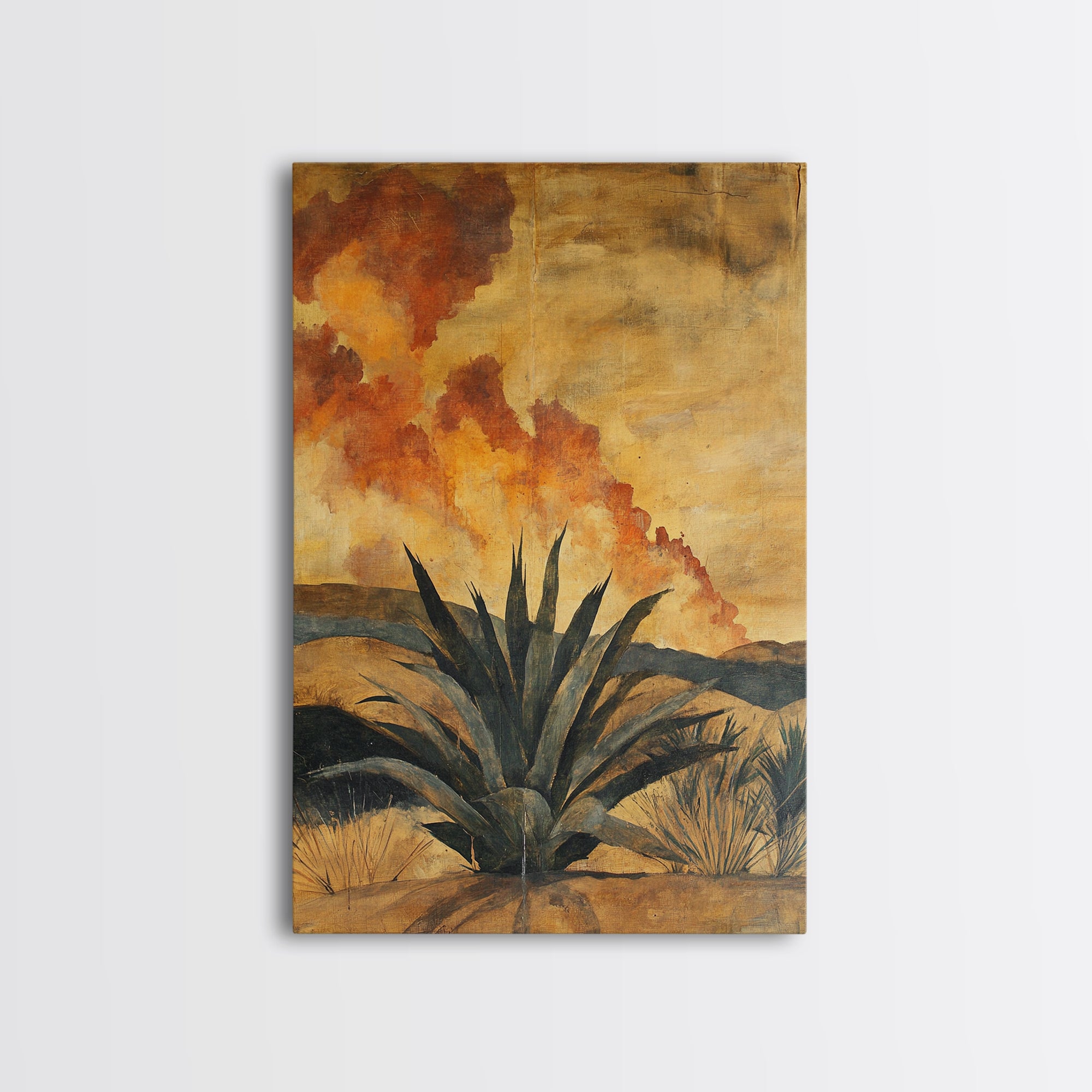 Abstract Agave Painting Print, Chicano Decor, Agave Wall Art, Rustic F ...
