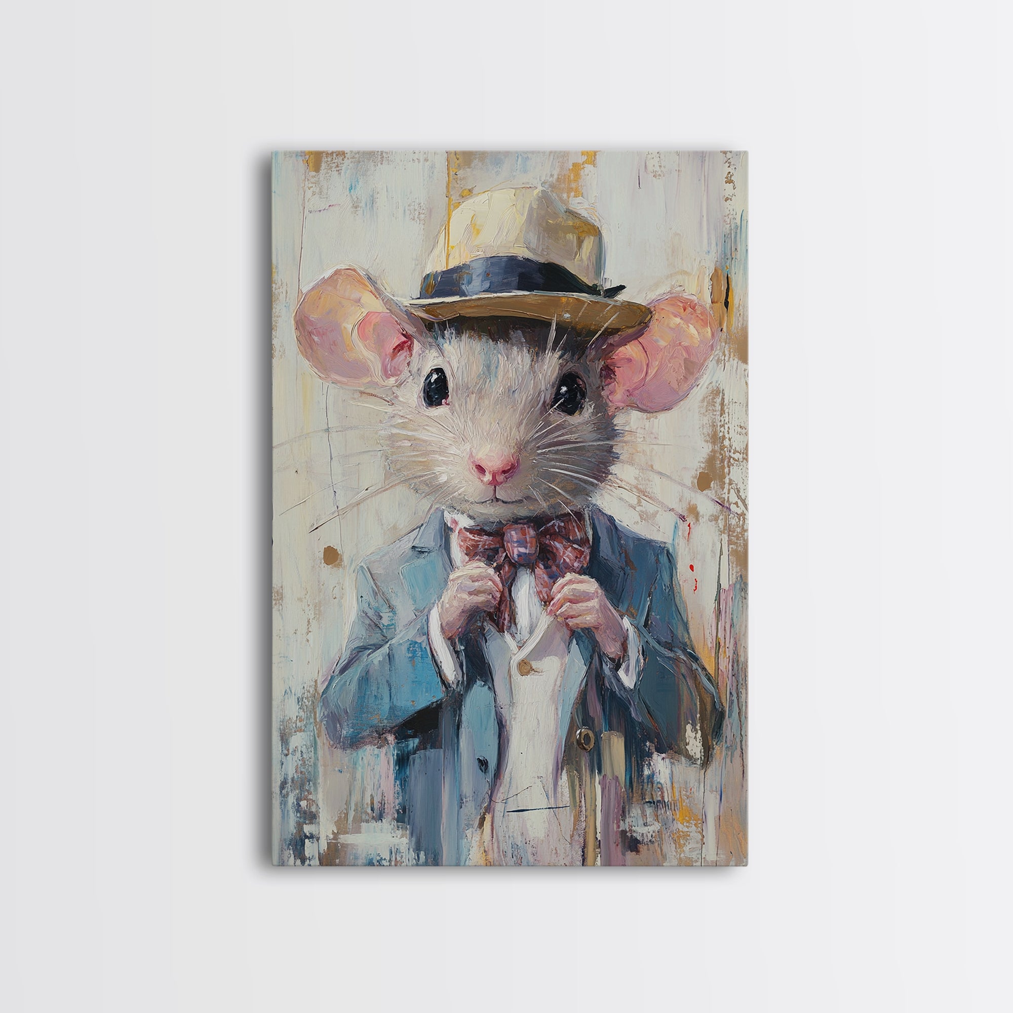 Dapper Rat Gentleman Canvas Print, Pet Rat Prints, Vintage Rat Art, Dr ...
