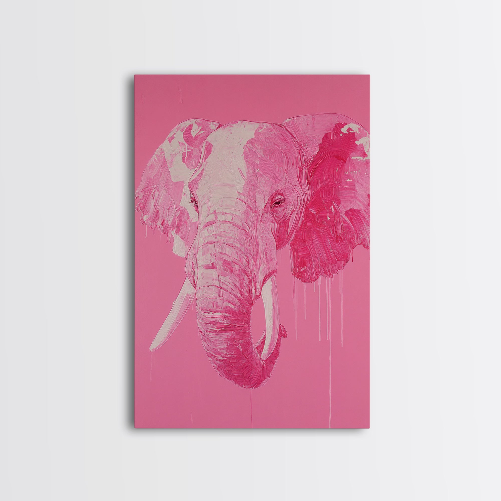Preppy Elephant Painting Print, Trendy Wall Art, Animal Print, Framed ...
