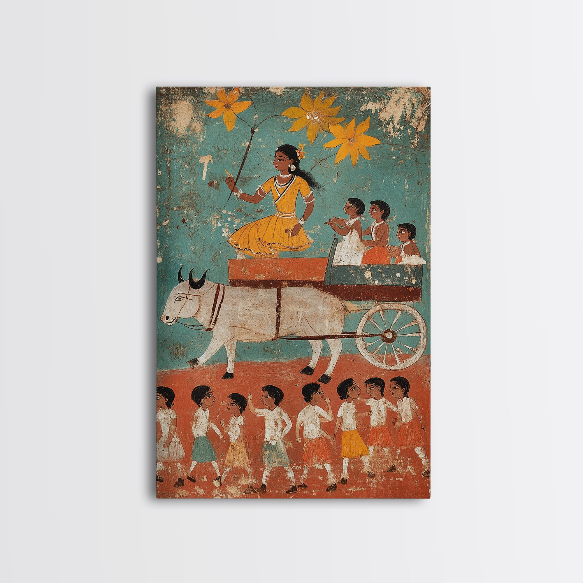 19th Century Folk Art Canvas Print, Rustic Home Decor, Chicano Wall Ar ...