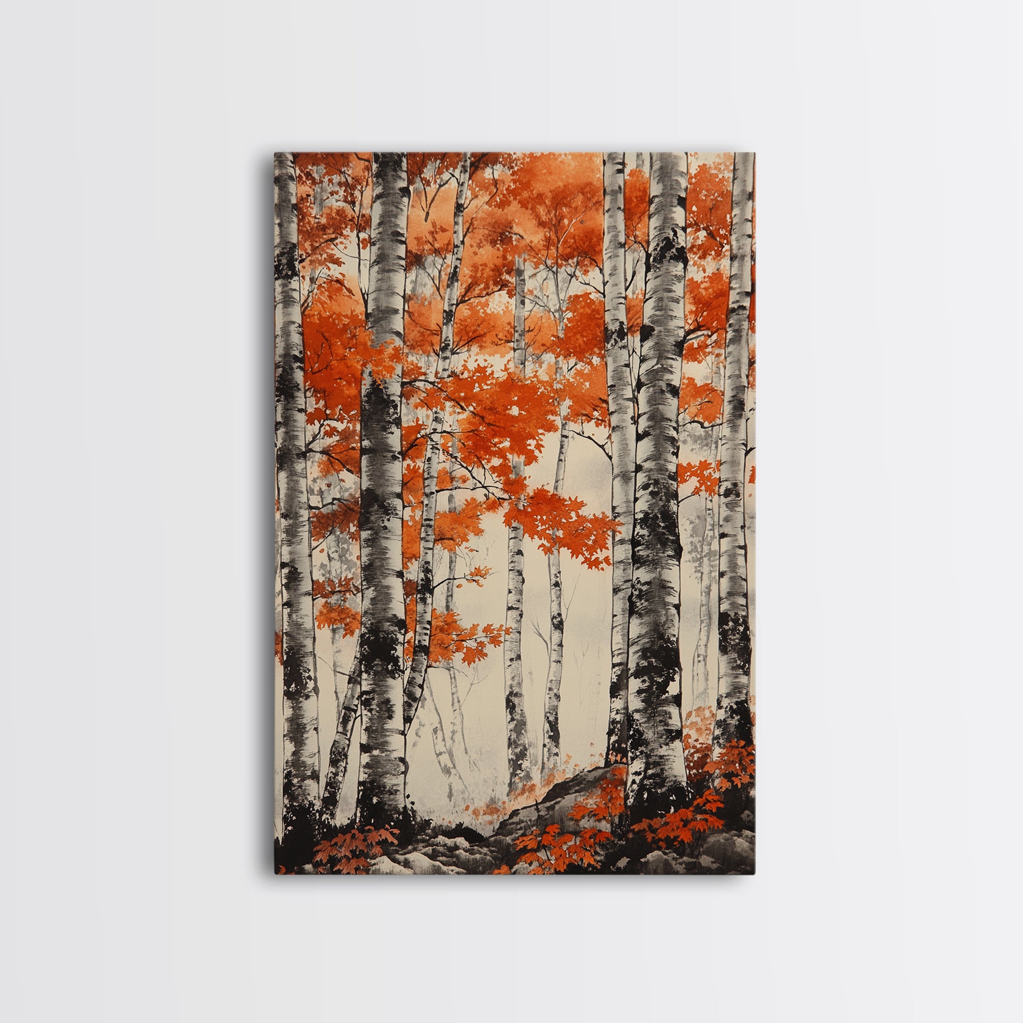 Birch Forest Art Print Autumn Aspen Trees Wall Art Birches Canvas Prin ...