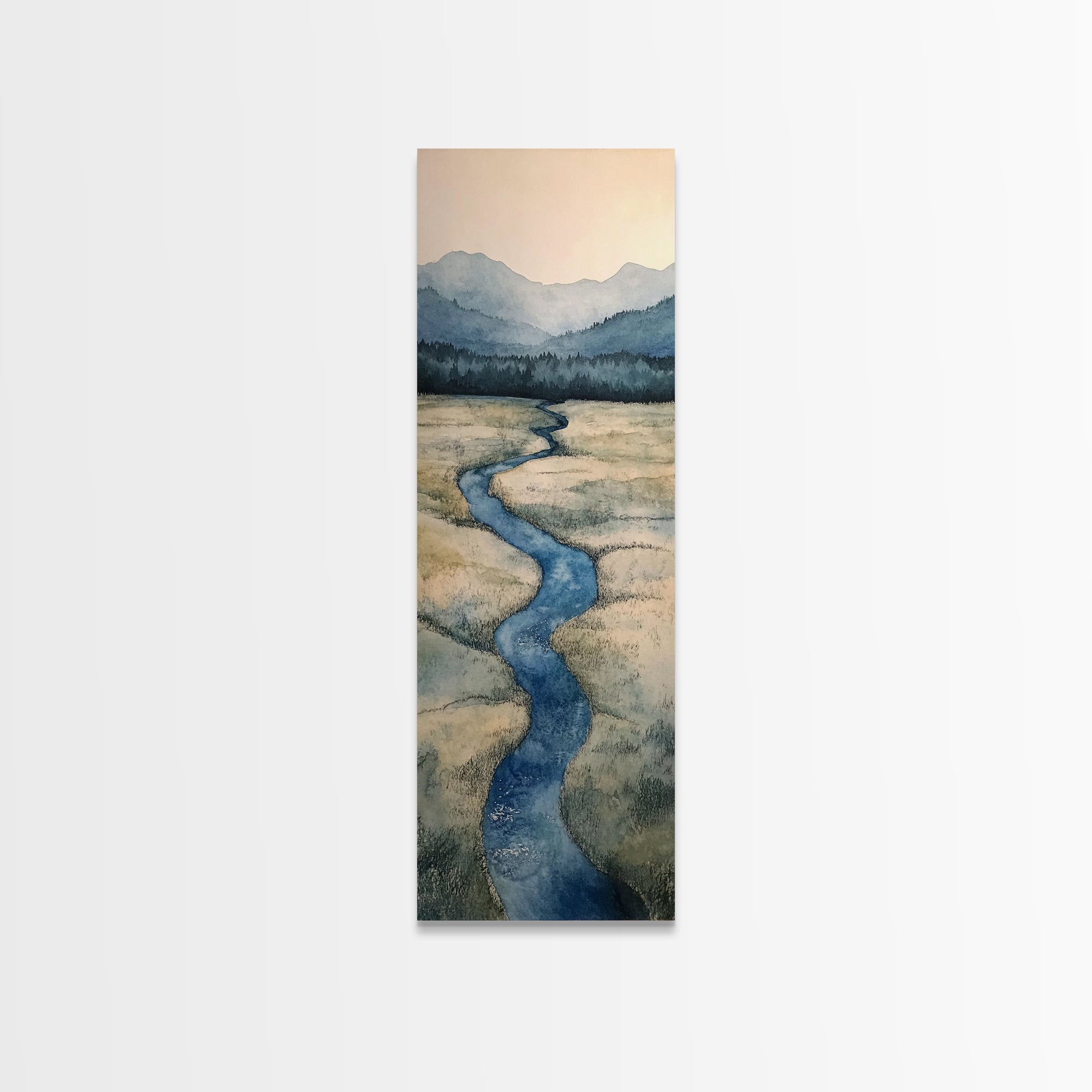 Framed Canvas Print Nature-Inspired Marsh Painting Landscape Painting ...