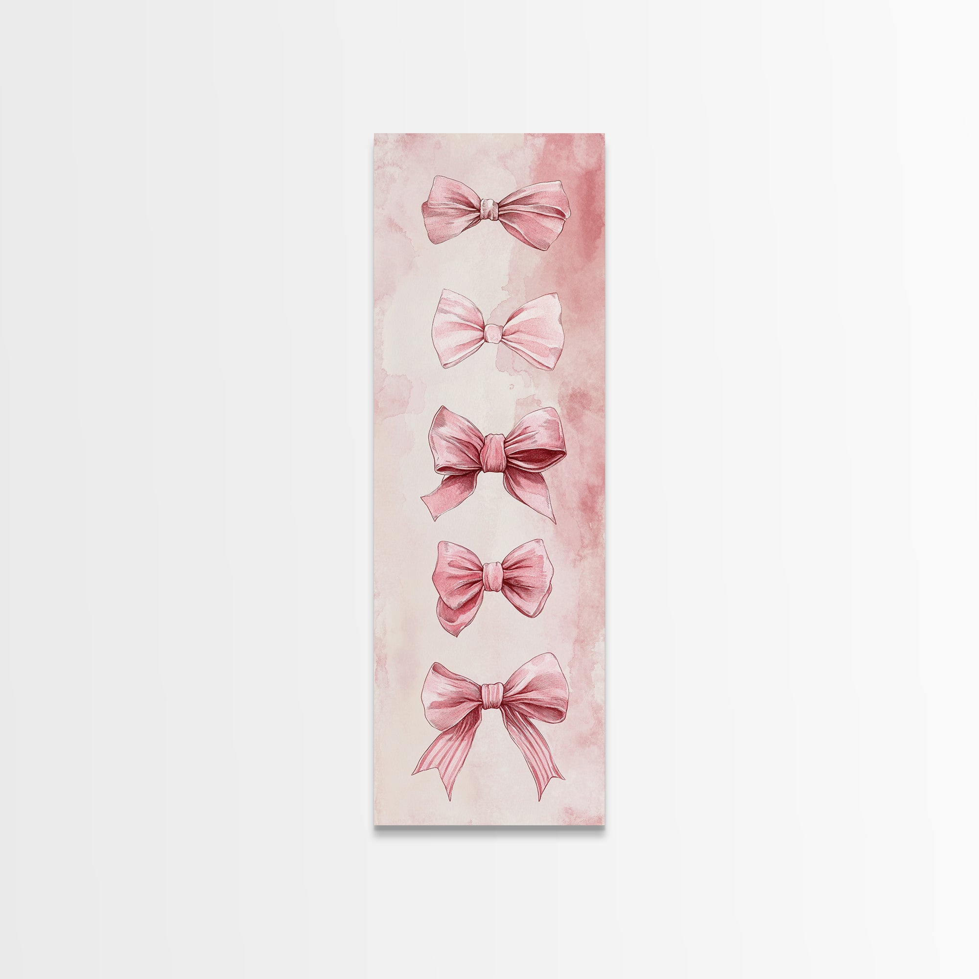 Bow Illustration Canvas Print Pink Whimsical Art Light Abstract Wall A ...