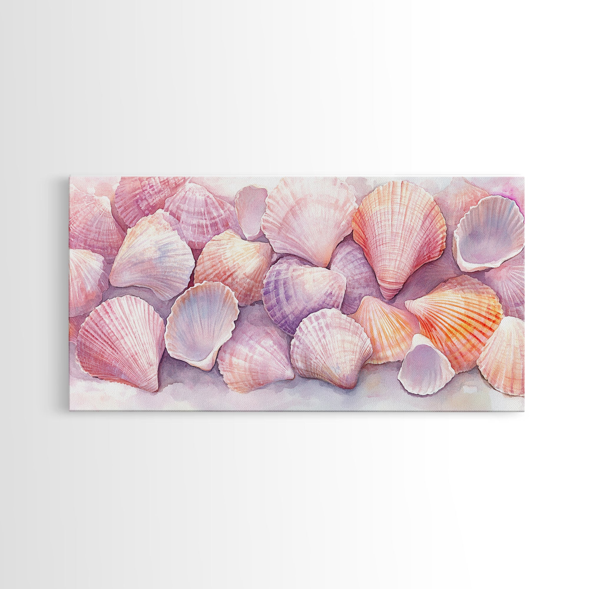 Coastal Seashell Canvas Print, Nautical Wall Art, Coastal Decor, Rusti ...