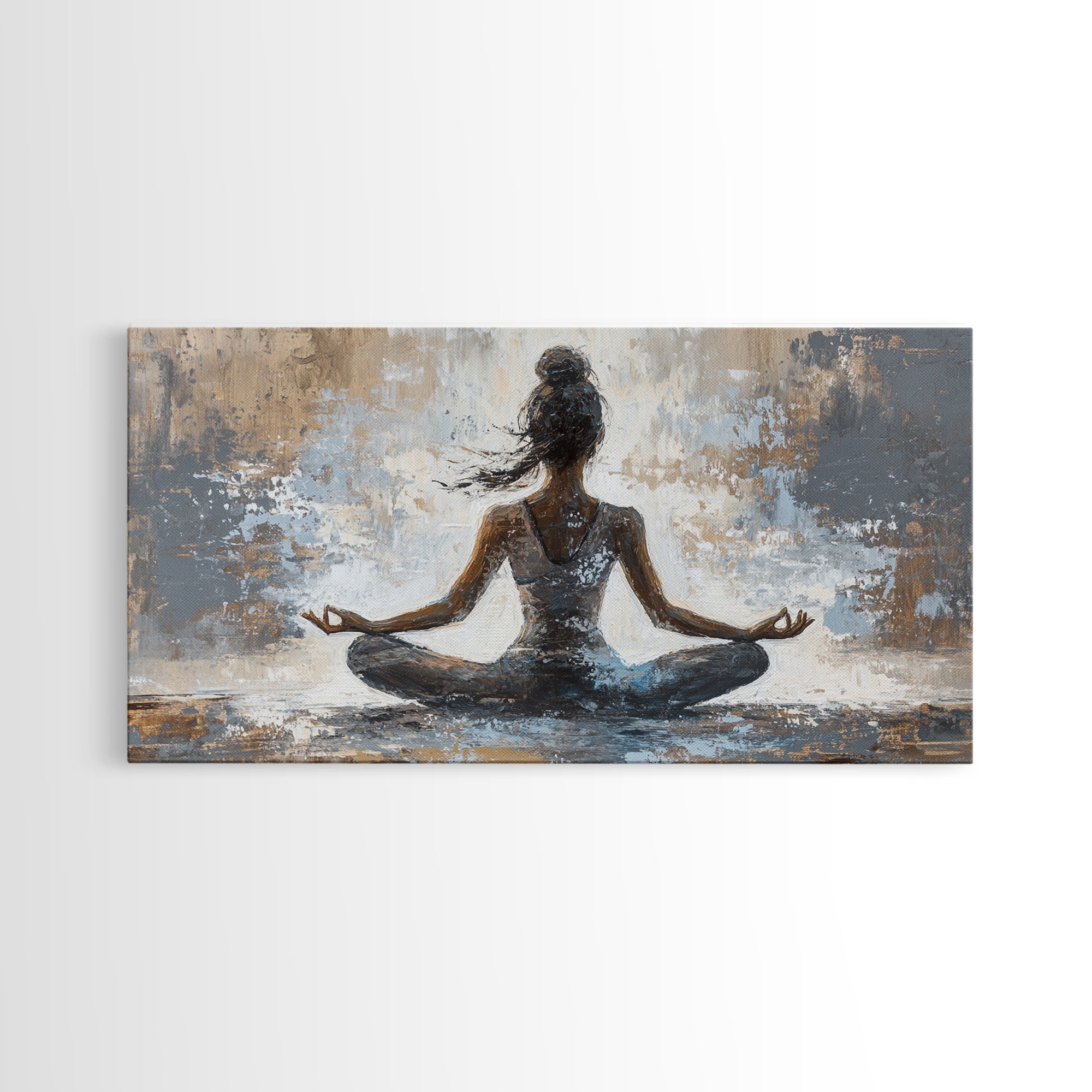 Yoga Pose Canvas Print Zen Abstract Meditation Wall Art Neutral Living ...