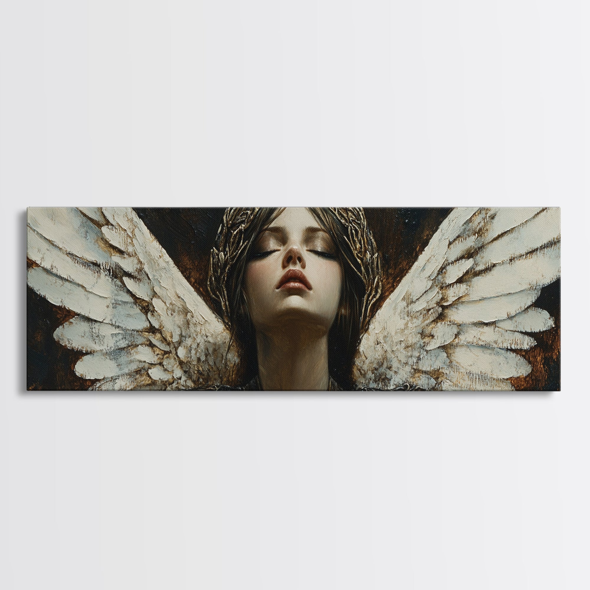 Angelic Portrait Canvas Print Goddess Art Print Dark Angels Wall Art E ...