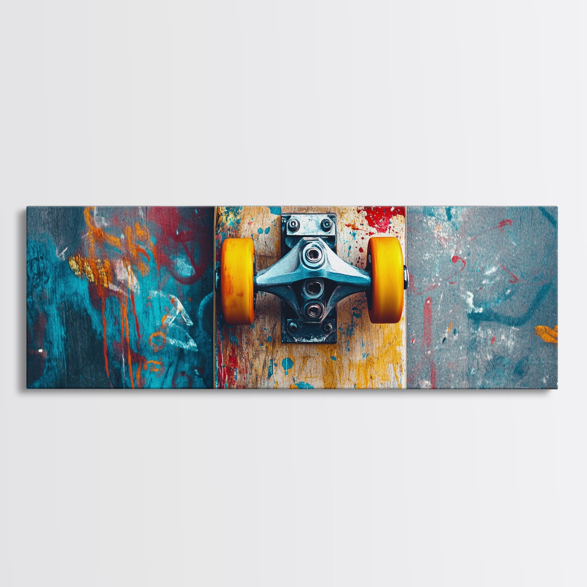 Vintage Skateboard Texture Canvas Print - Rustic Graffiti Wall Art, In ...