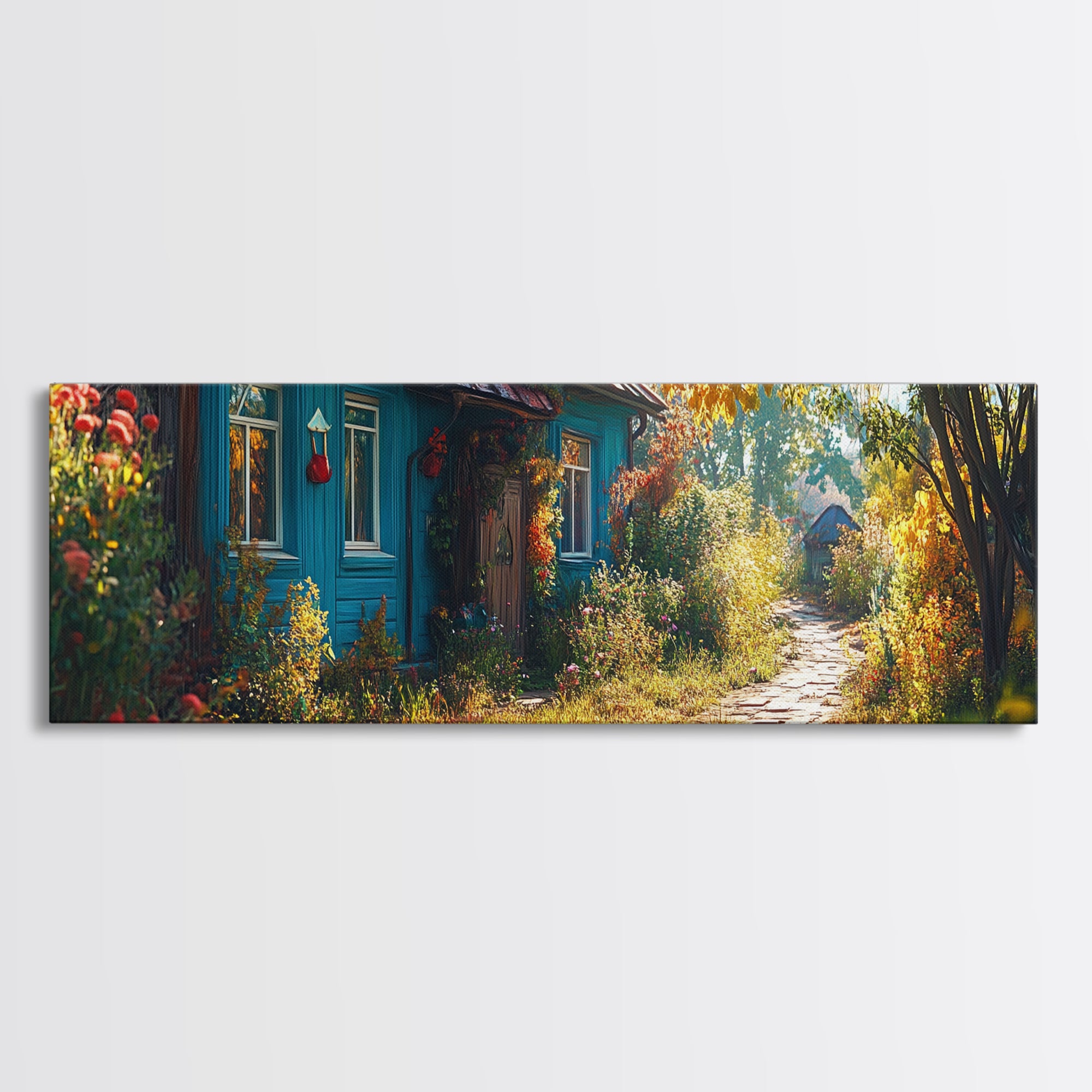 Golden Forest Path Canvas Print Cottagecore Wall Art Rustic Landscape ...