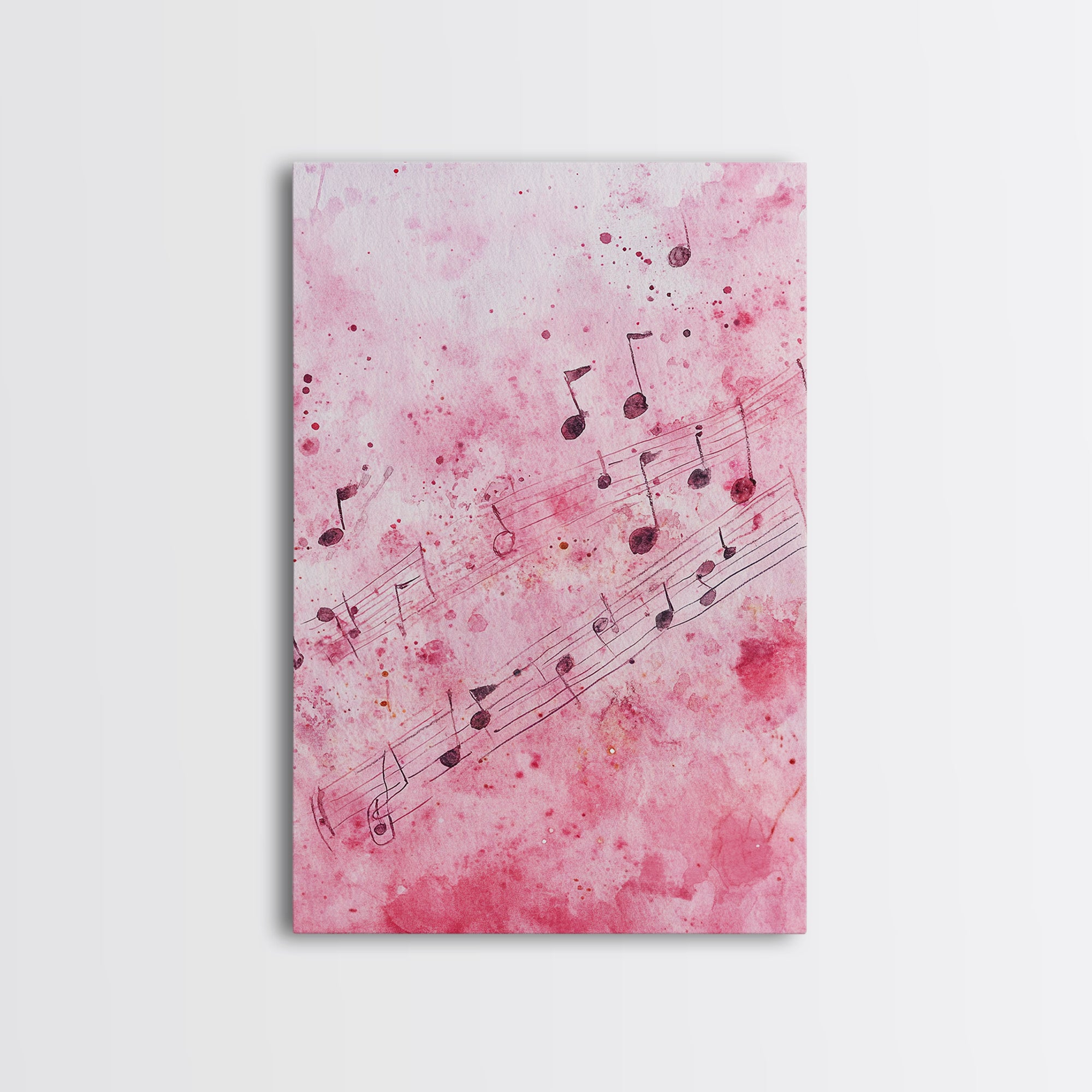 Pink Musical Notes Canvas Print, Whimsical Art, Music Lover Gift, Pink ...
