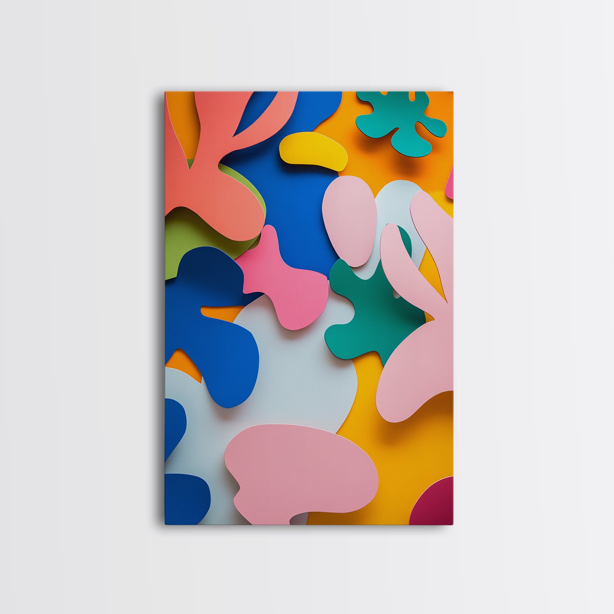 Bold Abstract Organic Shapes Canvas Print, Contemporary Chinoiserie Wa ...