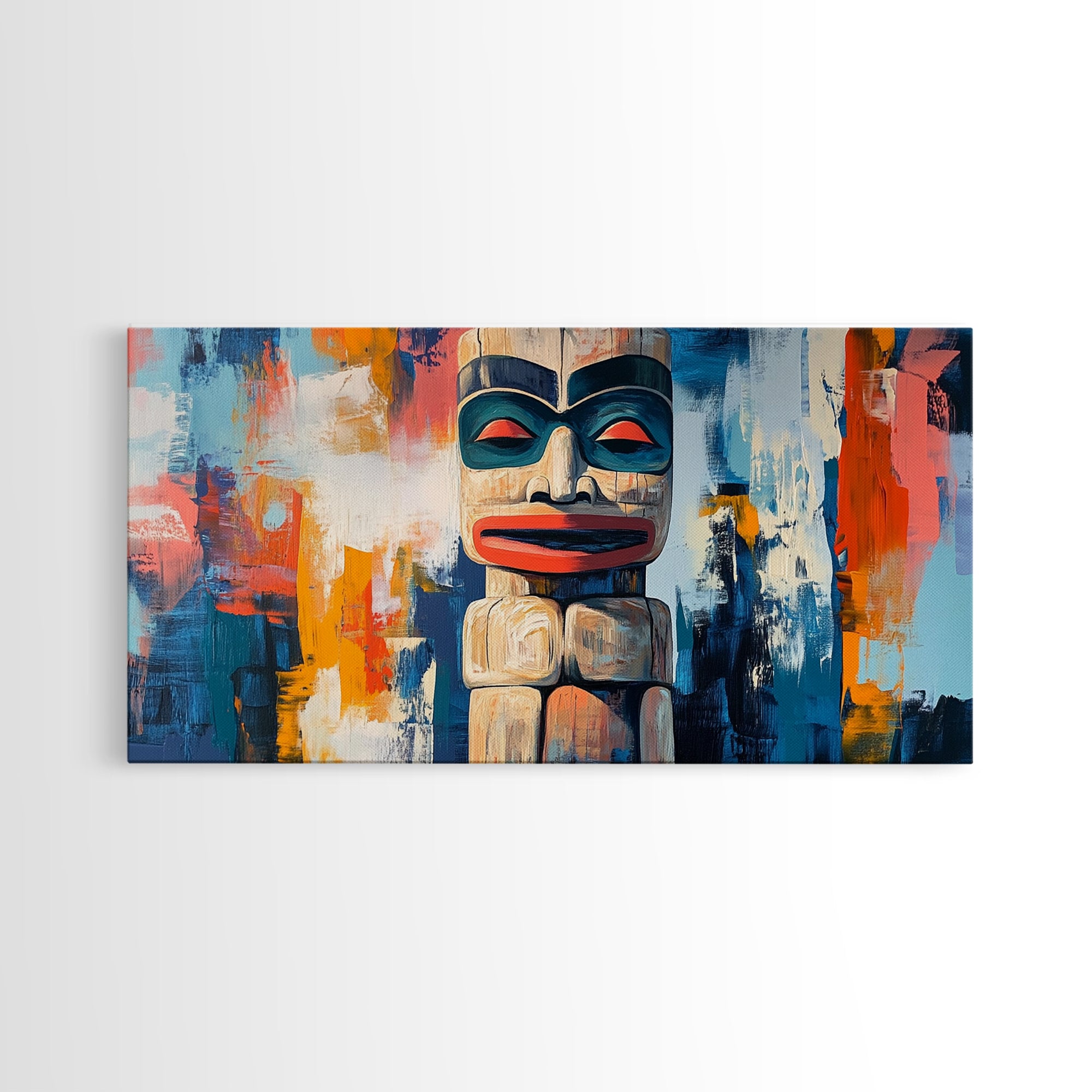 Abstract Totem Pole, chicano art, geometric wall art, African art, rus ...