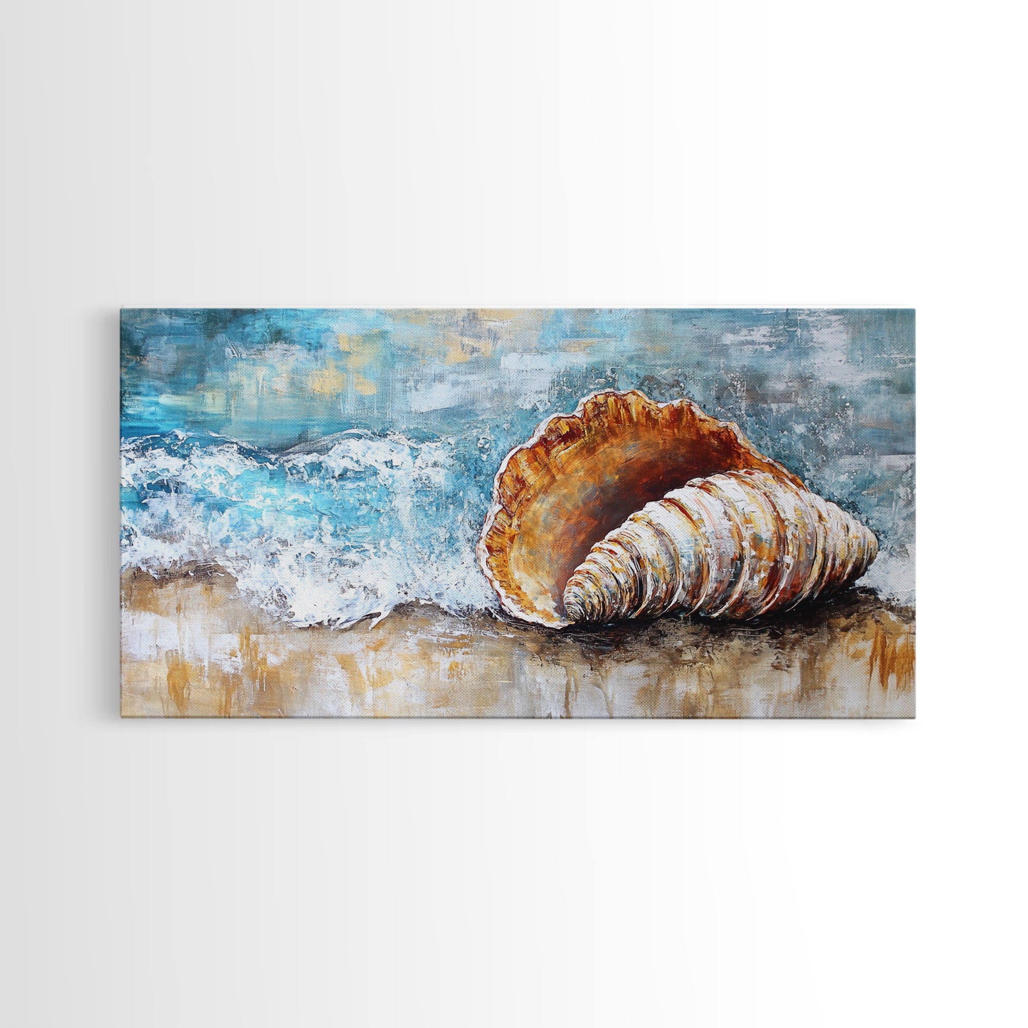 Seashell Art, Coastal Landscape, Nautical Wall Art, Rustic Wall Art, E ...