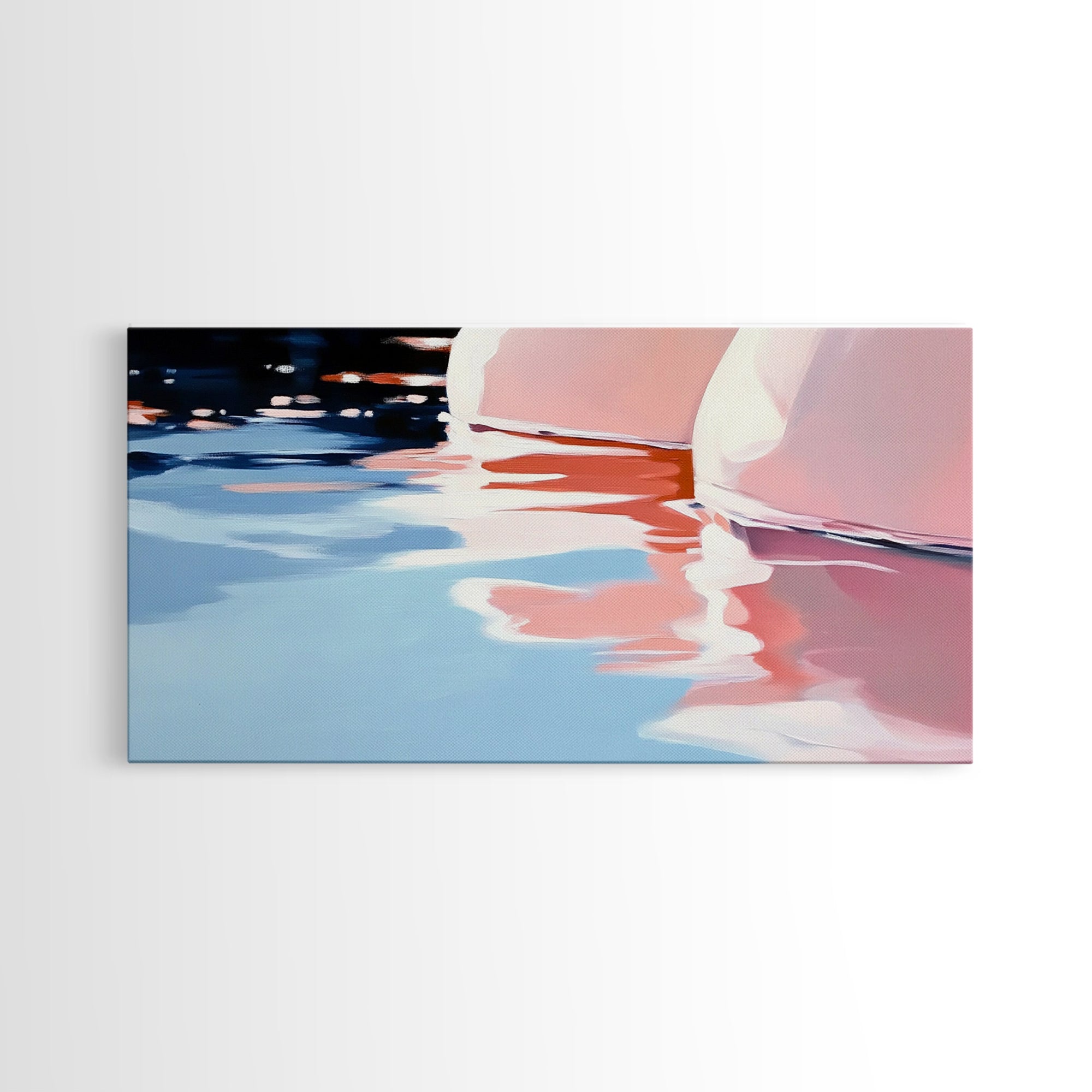 Water Reflection, Abstract Lake Art, Soft Pastel Painting, Minimalist ...