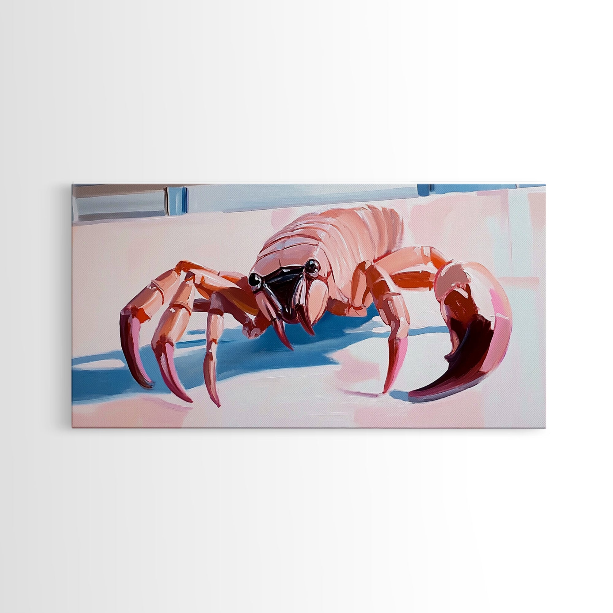 Fantasy Crab, Surrealism, Unique, Framed Canvas Print, Coastal Art, Wh ...