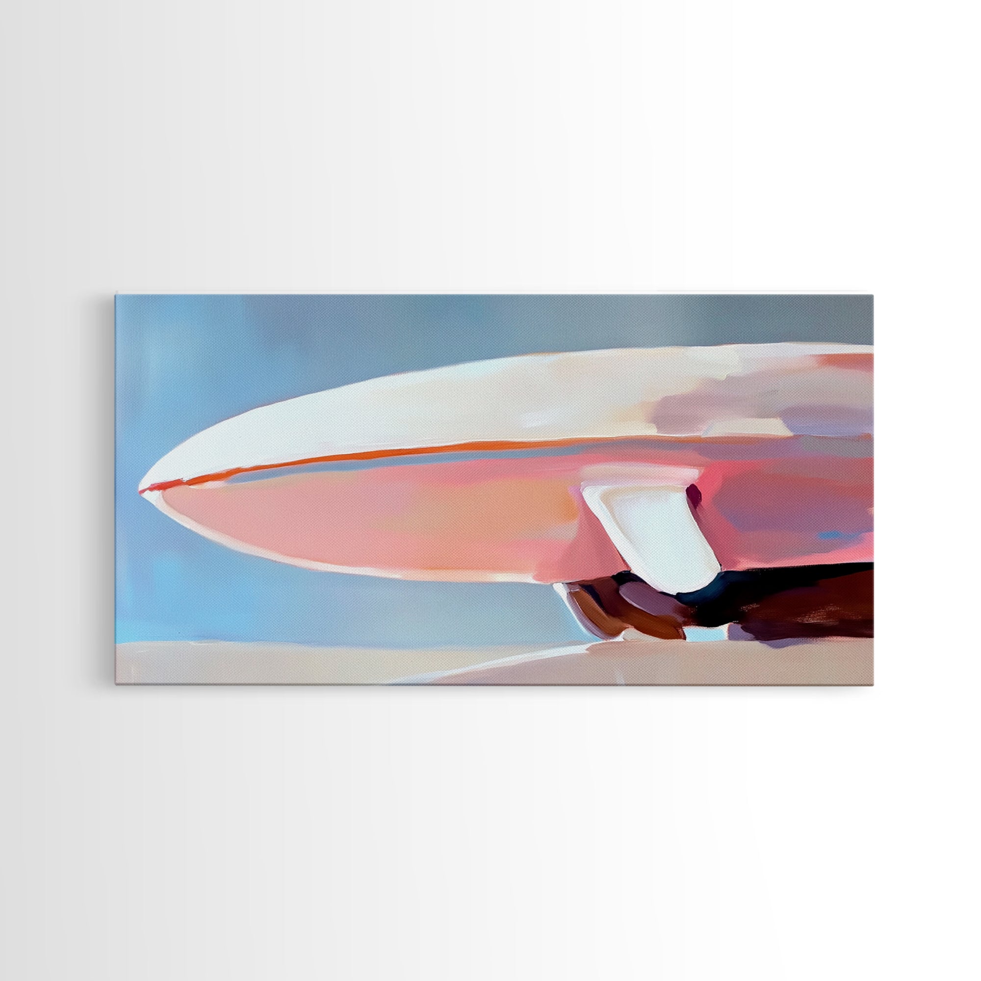Surfboard Still Life, Minimalist Art, Framed Canvas Print, Ocean Decor ...