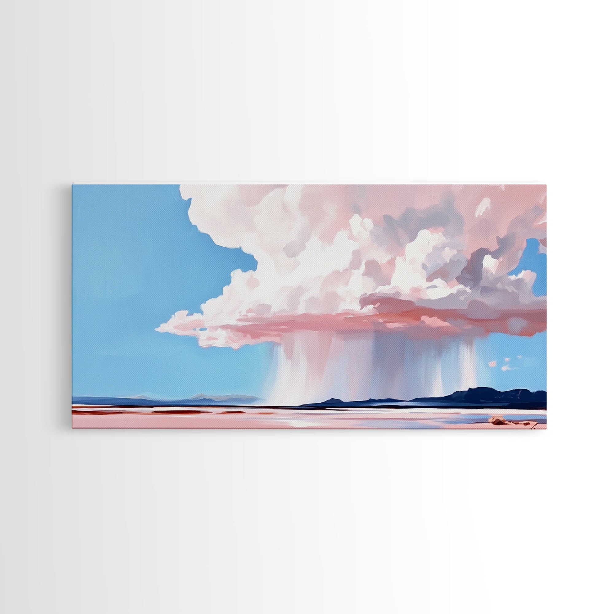 Rainstorm Horizon, Sky Art, Framed Canvas Print, Nature Wall Decor, Dr ...