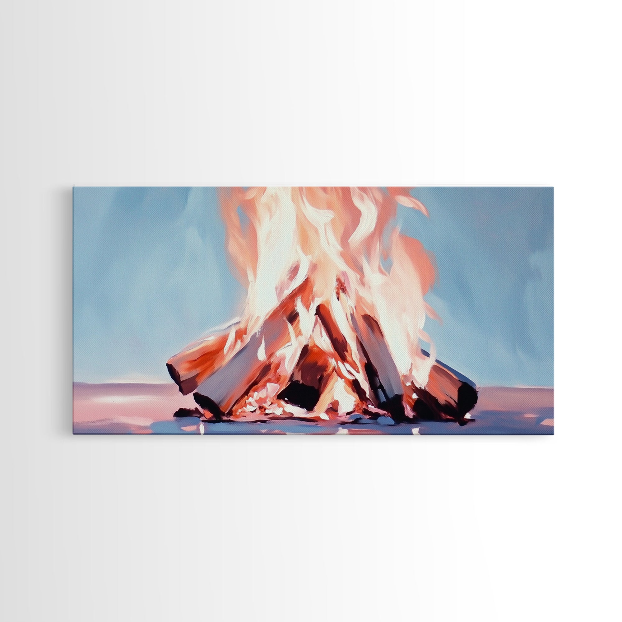 Bonfire, Evening Flames, Warm Wall Art, Fall Aesthetic, Cozy Cabin Dec ...