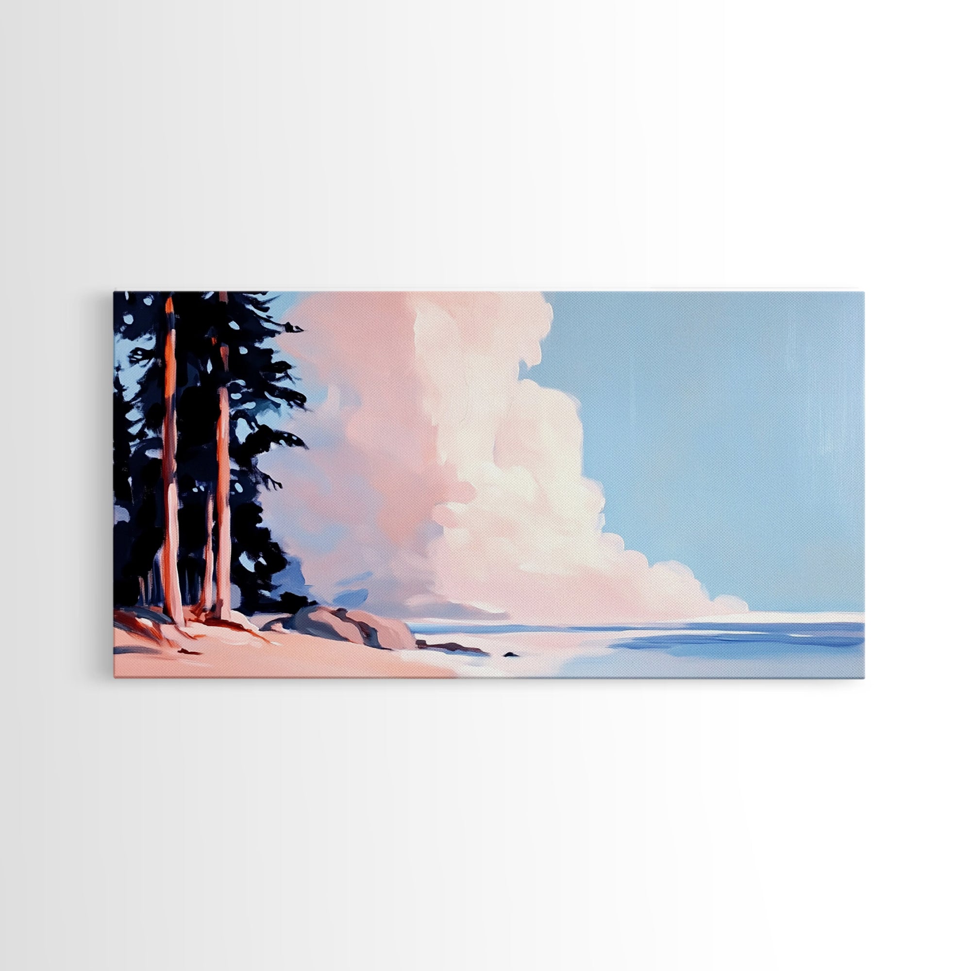 Seaside Pines, Coastal View, Tranquil Landscape, Canvas Print, Nature ...